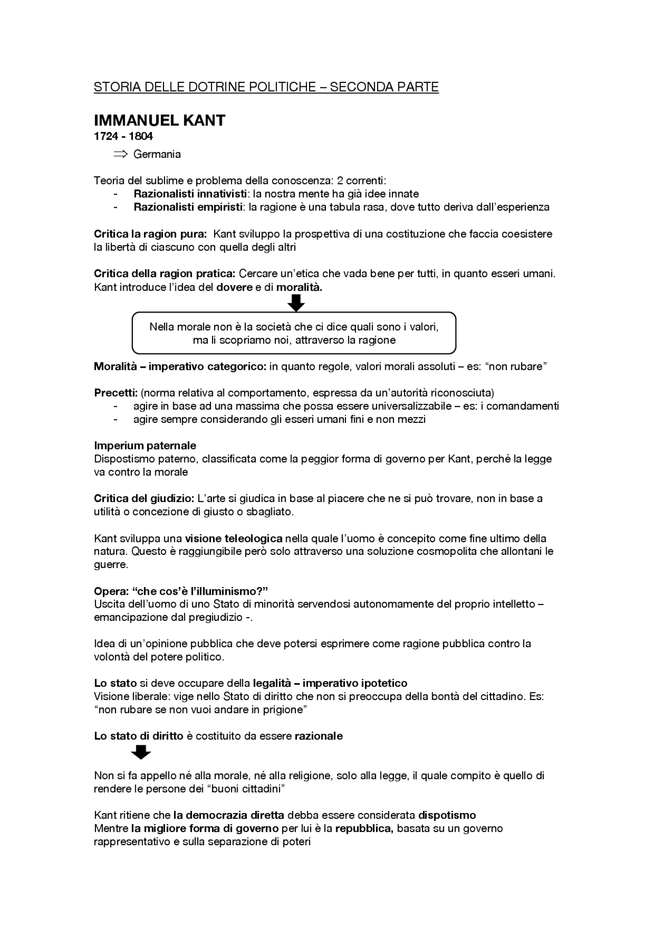 Appunti Storia Dottrine Politiche Docsity