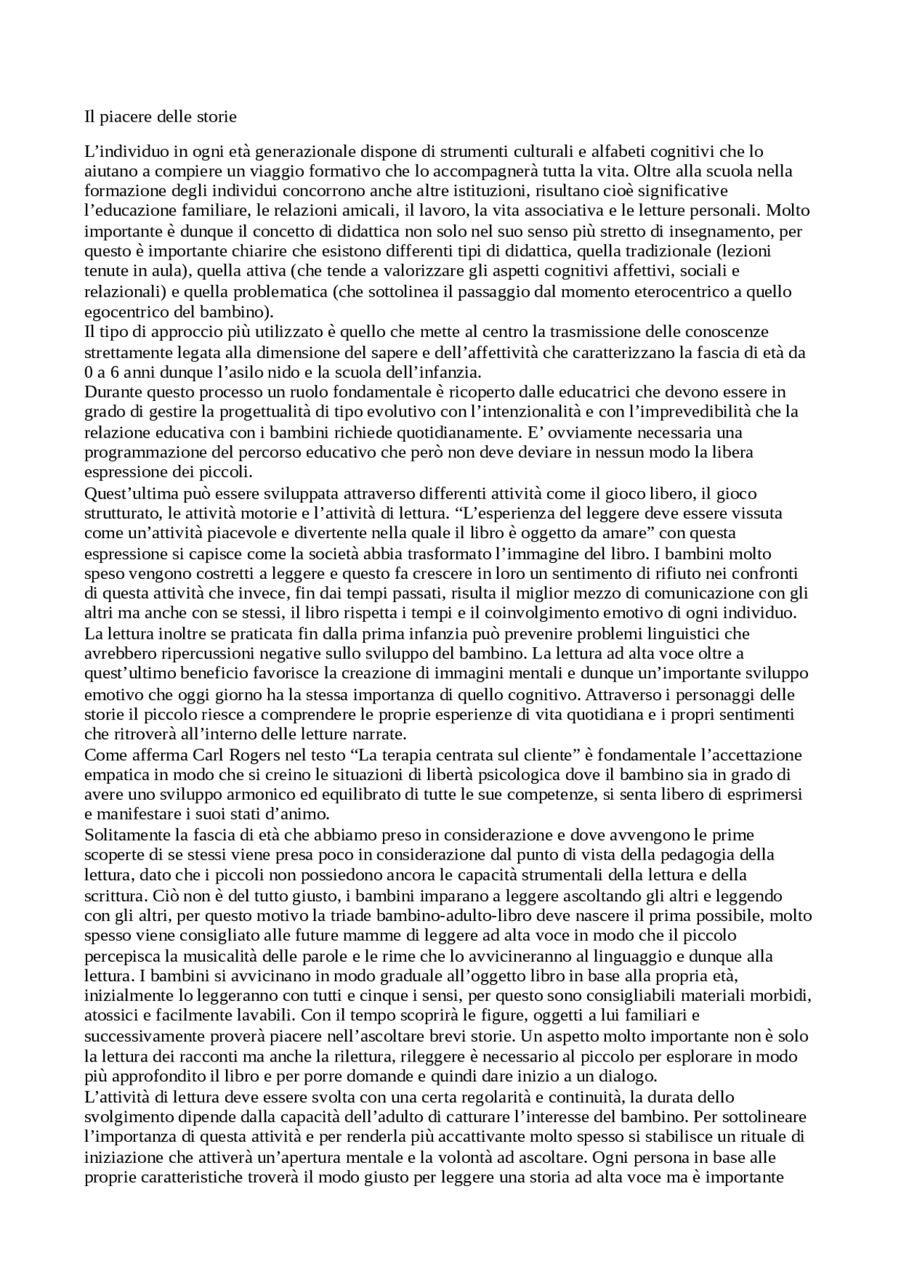 Il Piacere Delle Storie Docsity