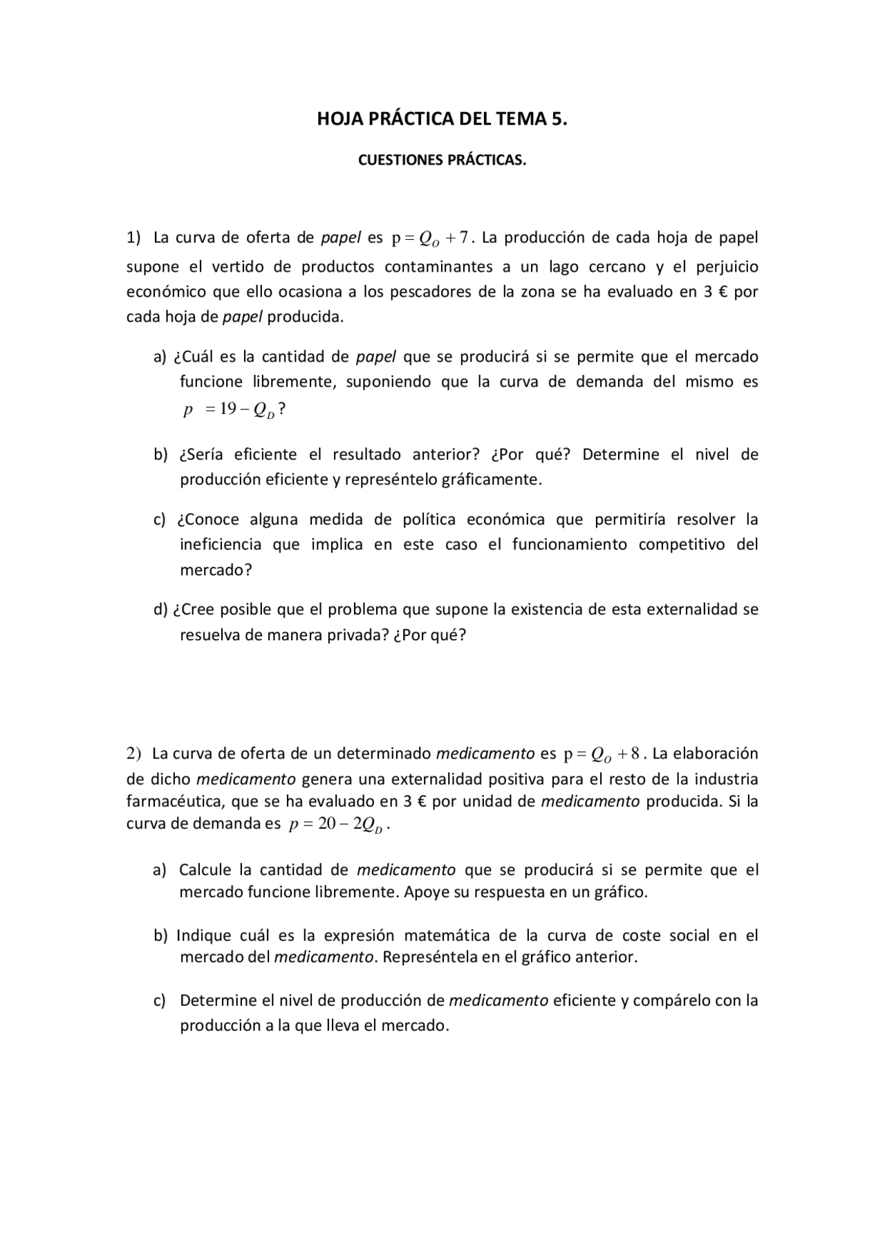 Hoja Práctica tema 5 - Docsity