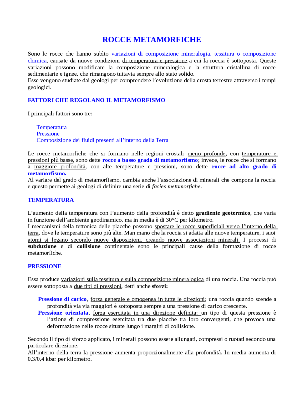 Rocce Metamorfiche Peculiarità E Caratteristiche Docsity