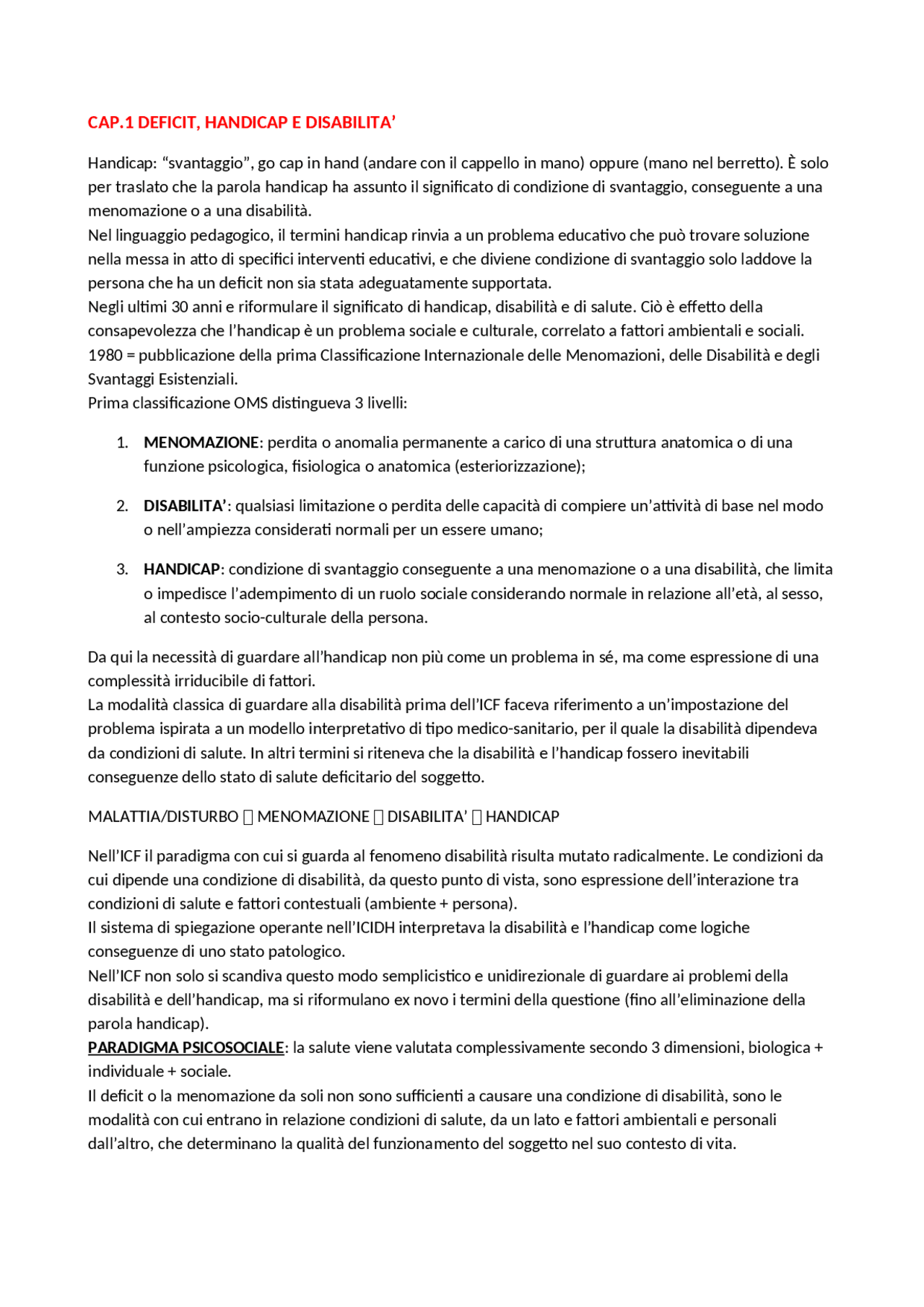 Handicap E Pregiudizio Docsity