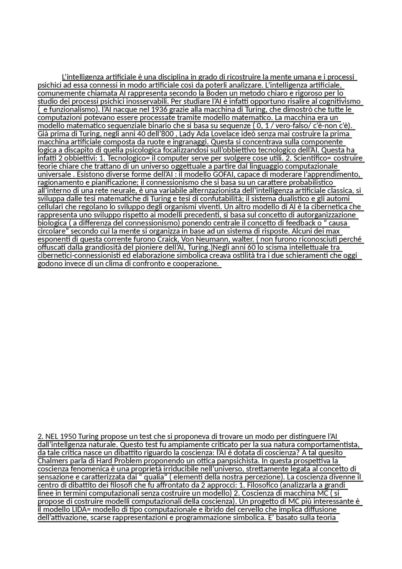 Intelligenza Artificiale Docsity