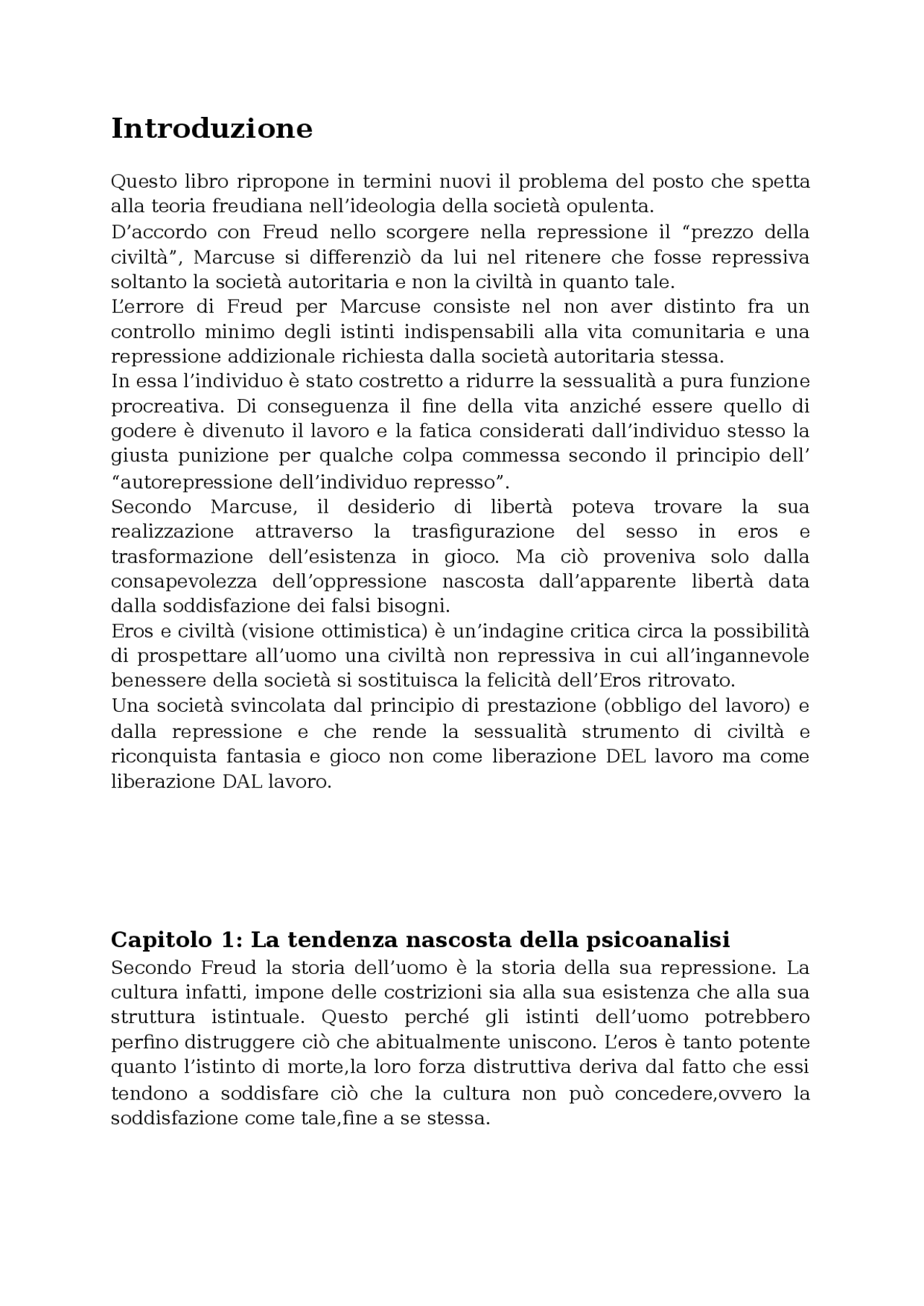 Libro Eros E Civiltà Docsity