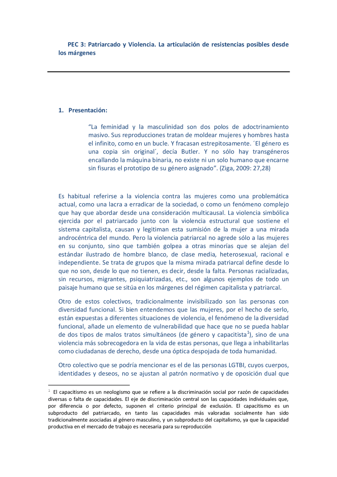 Violencias Pec 3 De 2019 Docsity