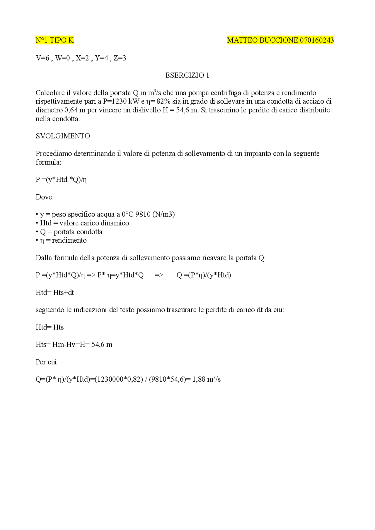 Elaborati Ingegneria Ambientale 0701310icar03 Numero 2 Tipo K