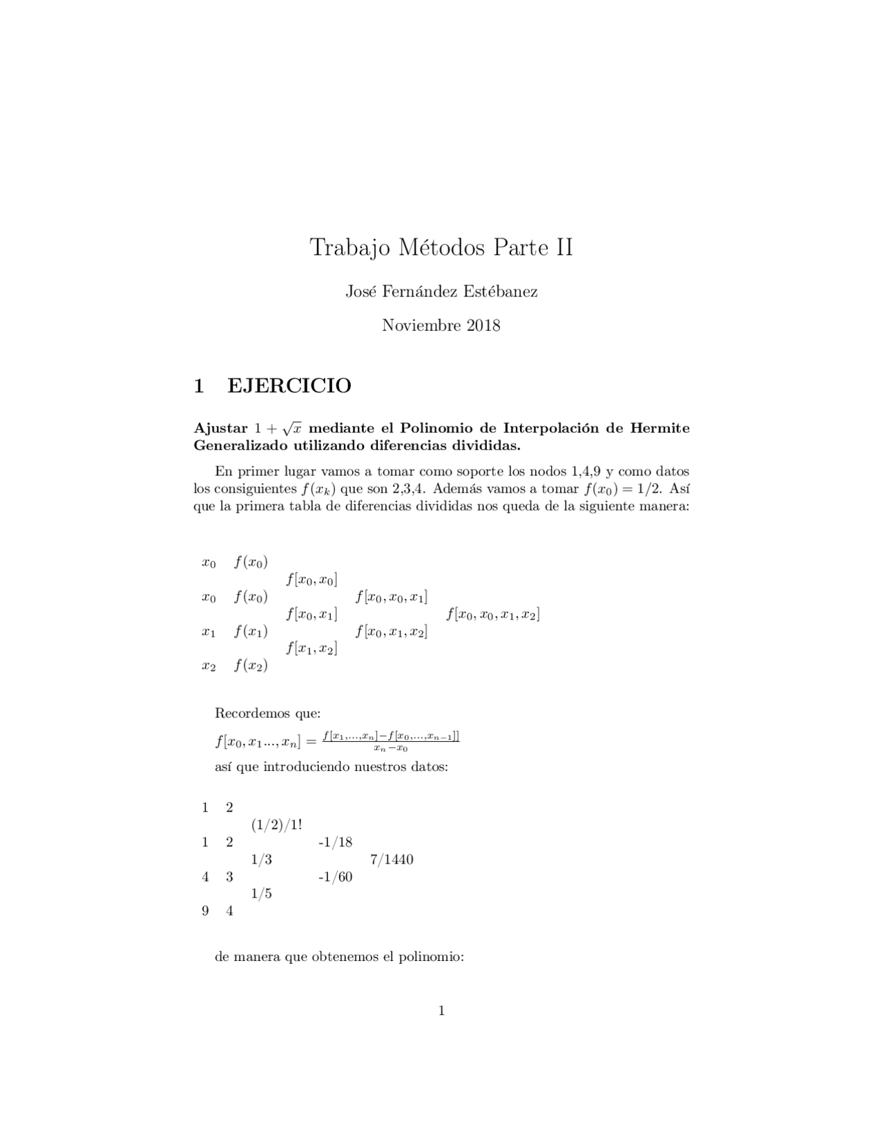 Métodos Numéricos En Matemáticas Exercises Of Mathematical Methods