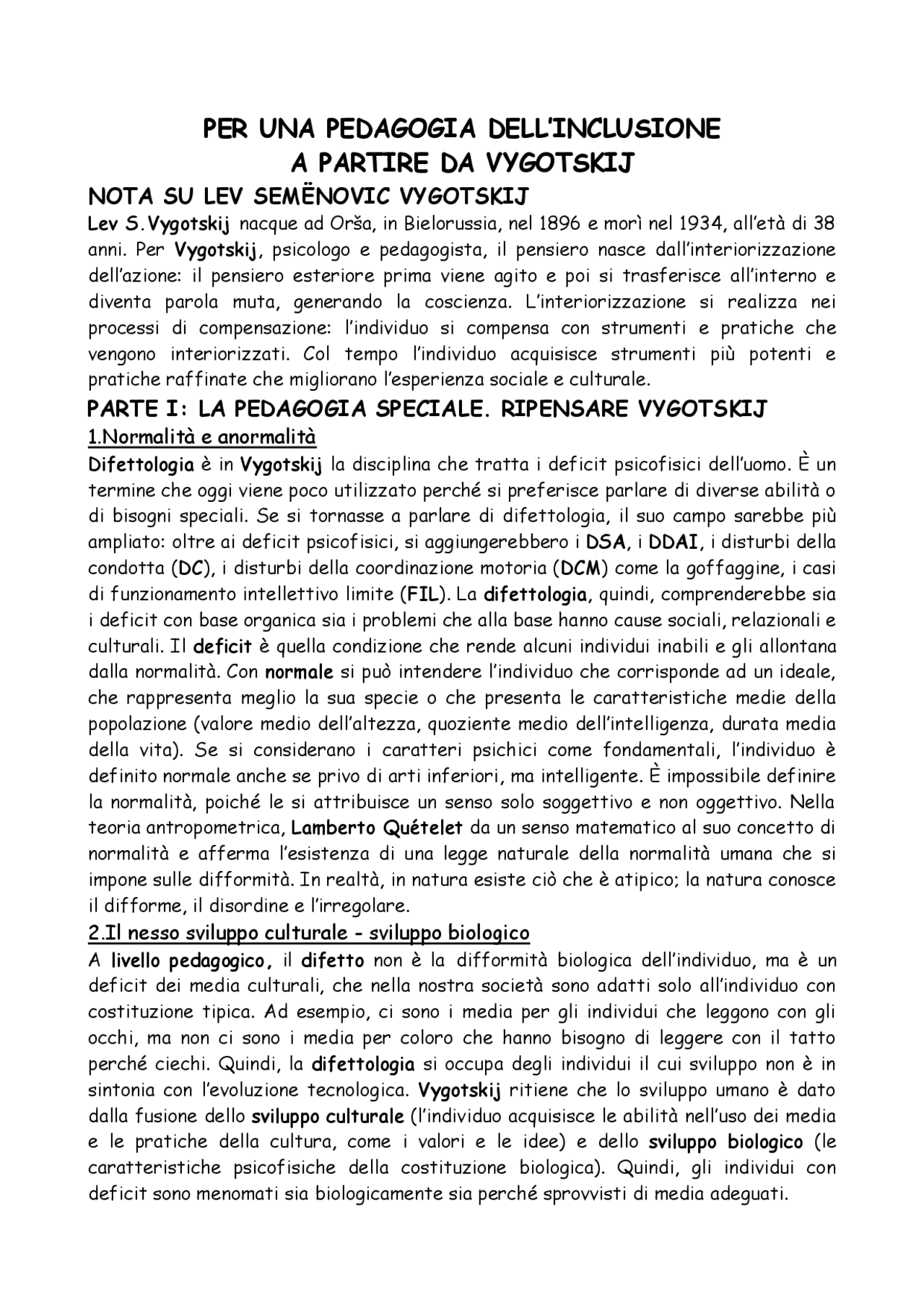 Per Una Pedagogia Dellinclusione Docsity