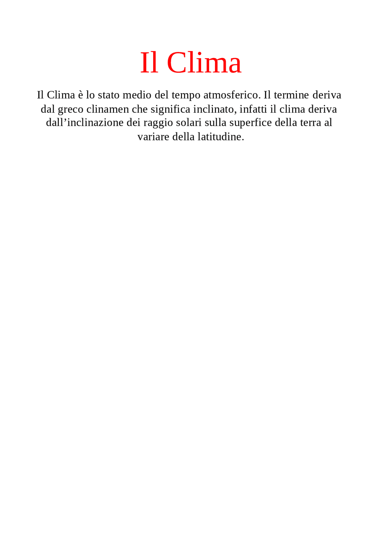 Scienze Della Terra Il Clima Docsity
