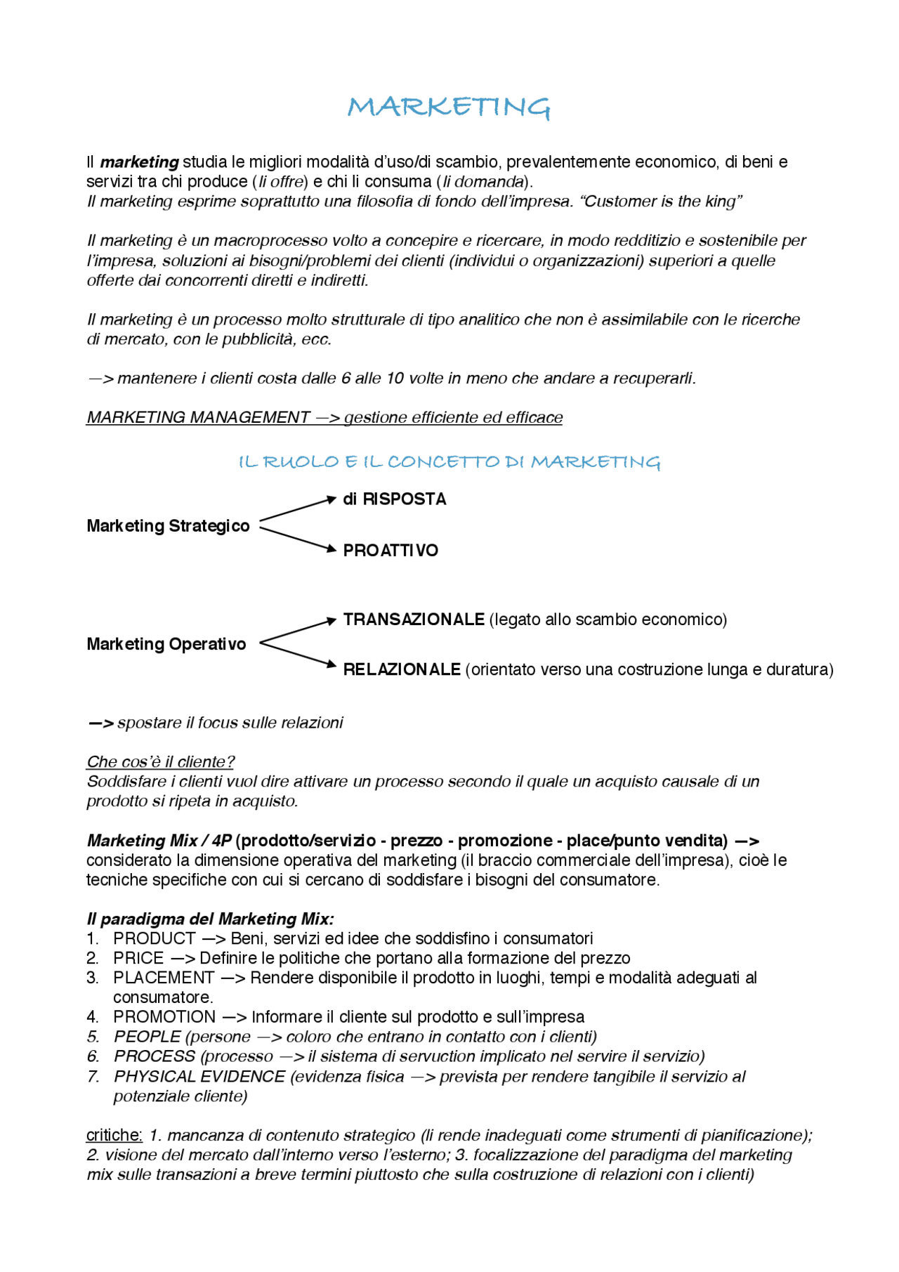 Marketing Strategico Docsity