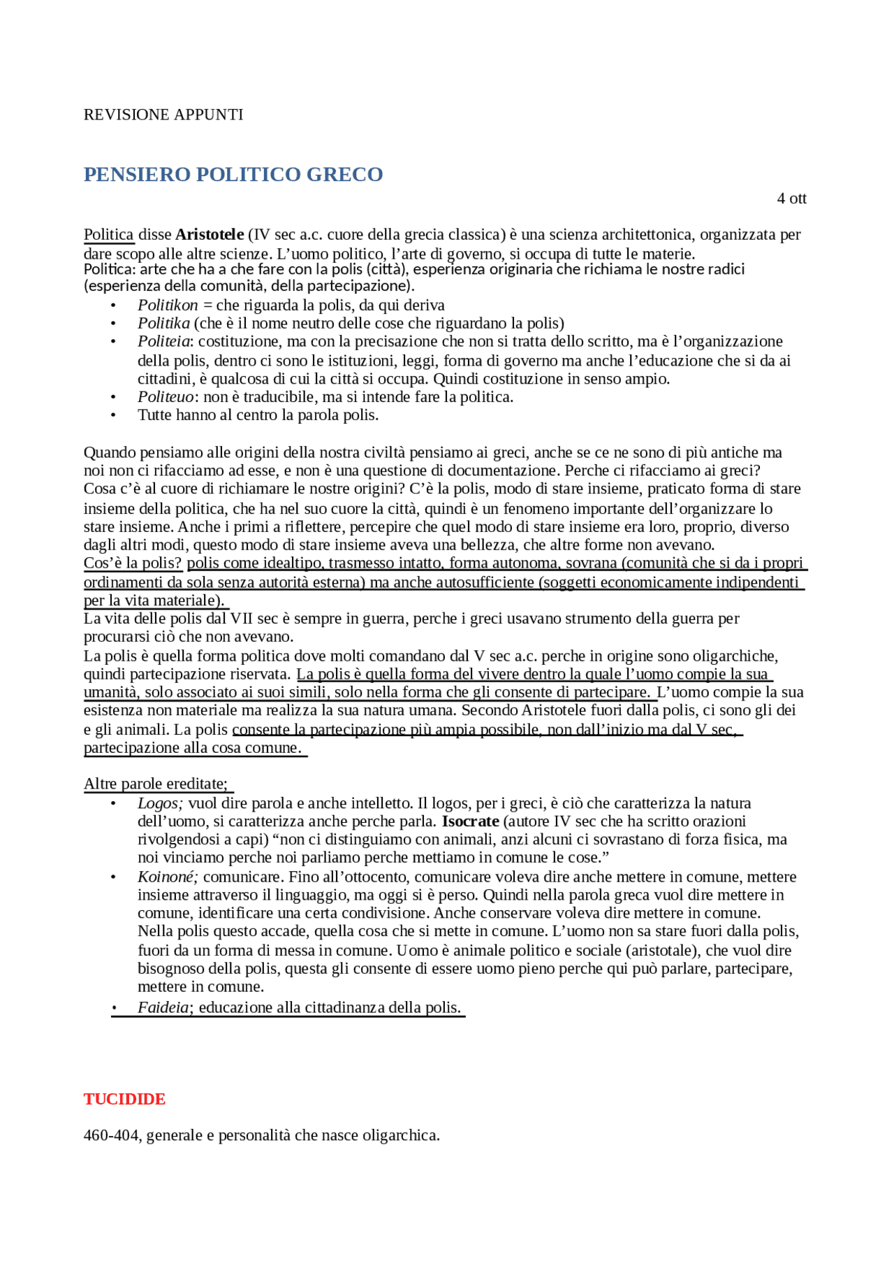Storia Del Pensiero Politico Docsity
