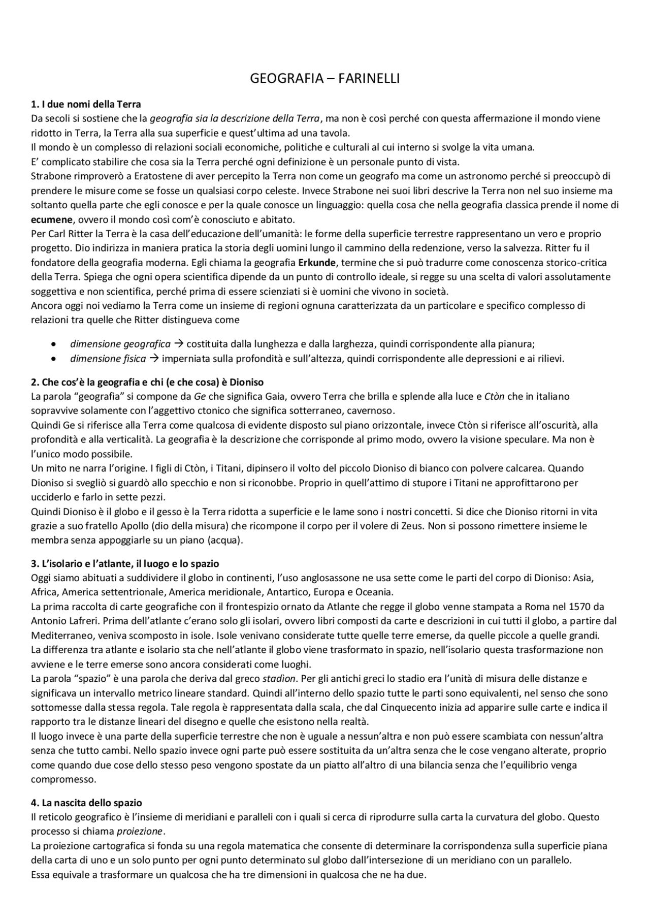 Geografia Unintroduzione Ai Modelli Del Mondo Docsity