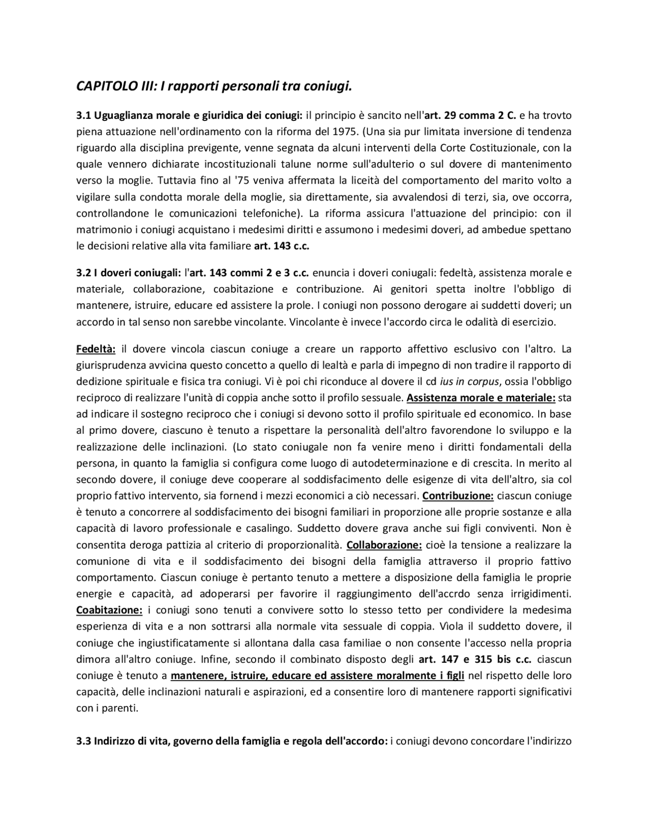Cap 3 Diritto Di Famiglia Auletta Docsity