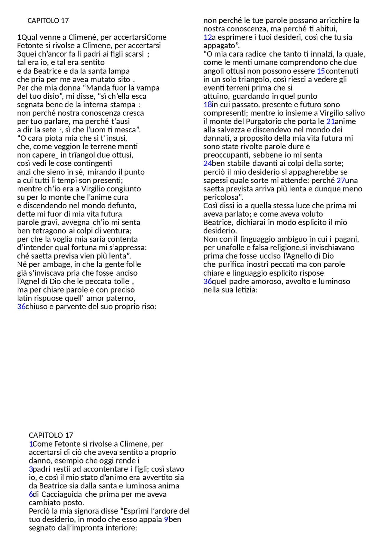 Paradiso Di Dante Canto Xvii Docsity