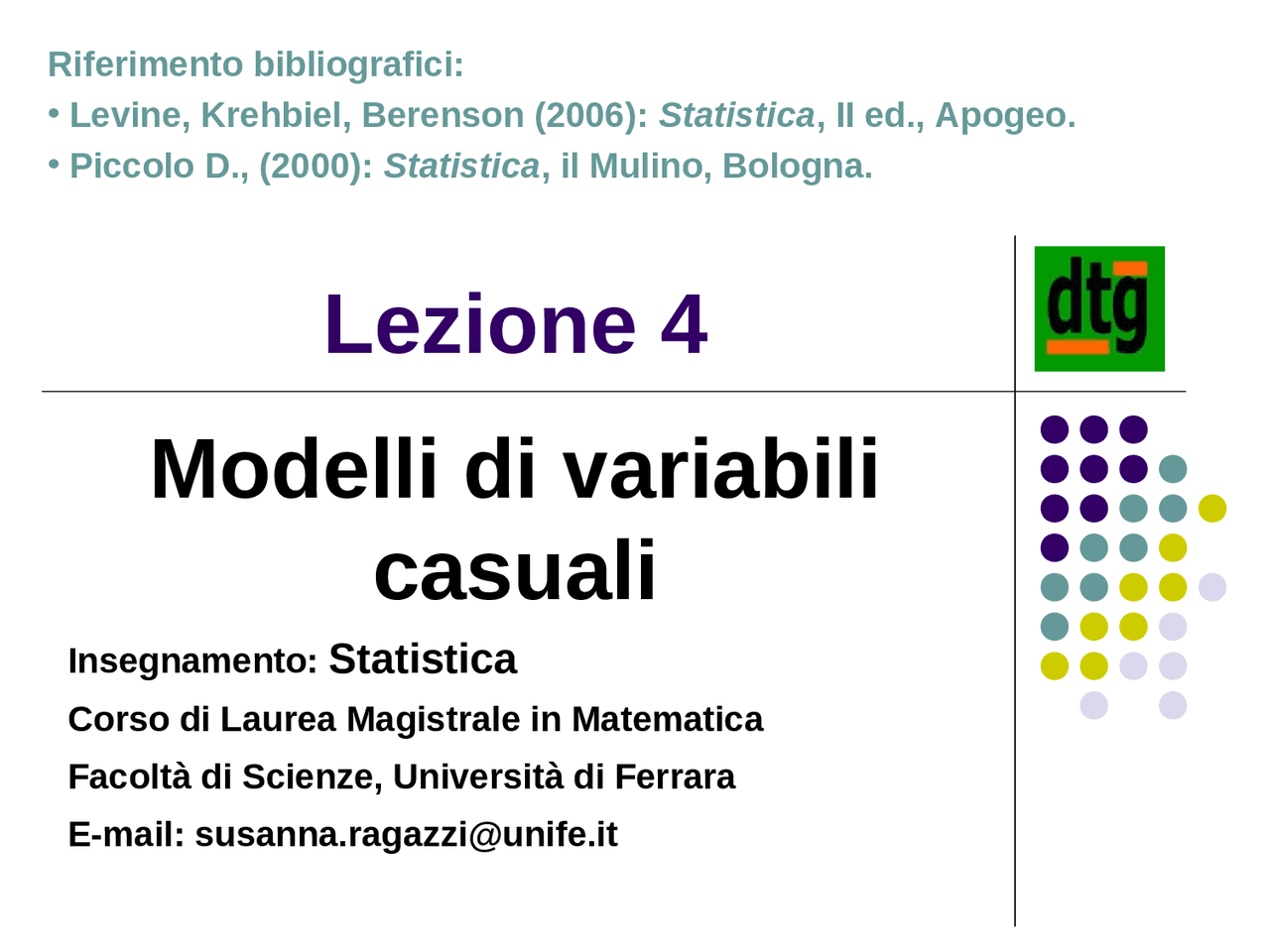 Modelli Di Variabili Casuali Docsity