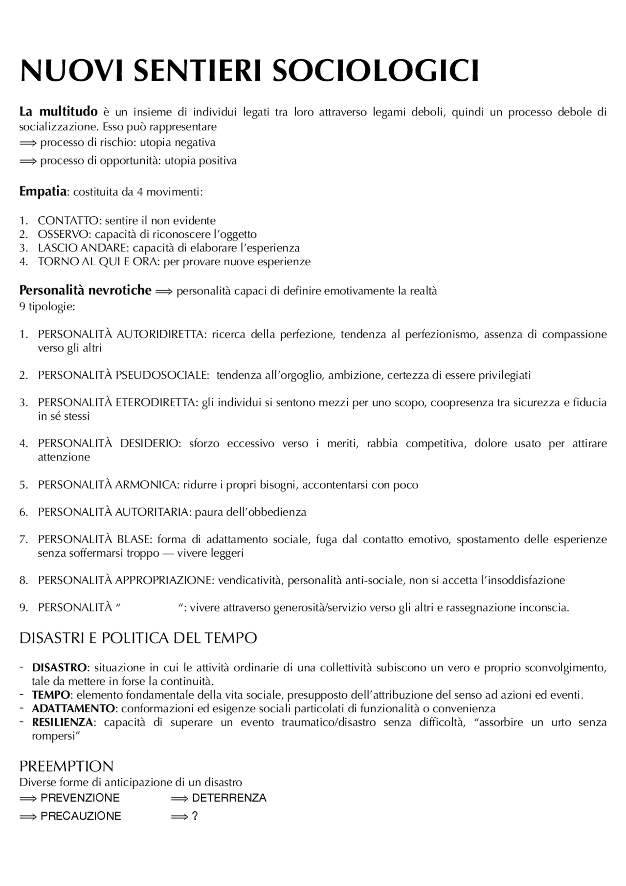 Nuovi Sentieri Sociologici Riassunto Docsity