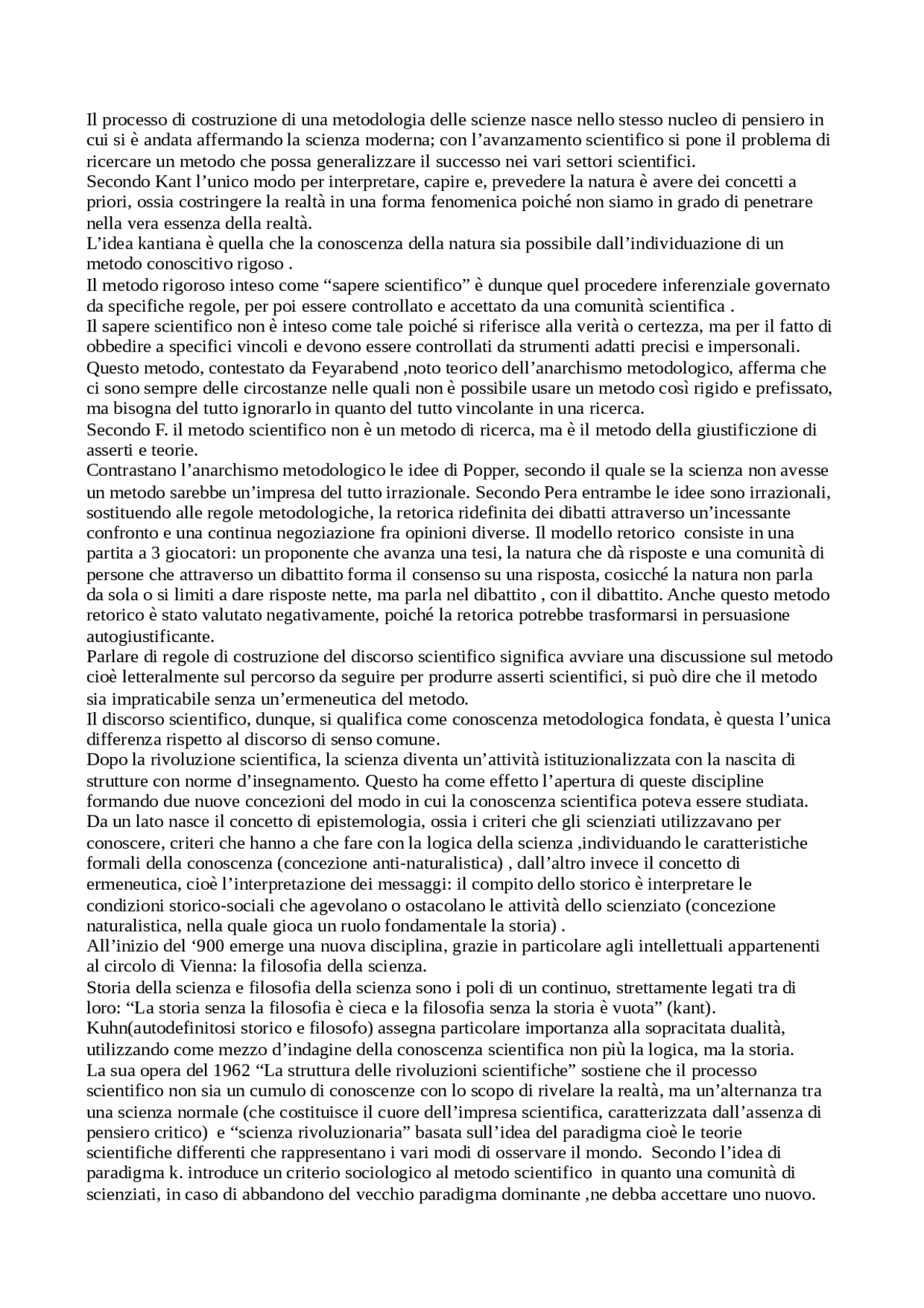 Esonero Di Storia E Metodo Delle Scienze Sociali Docsity