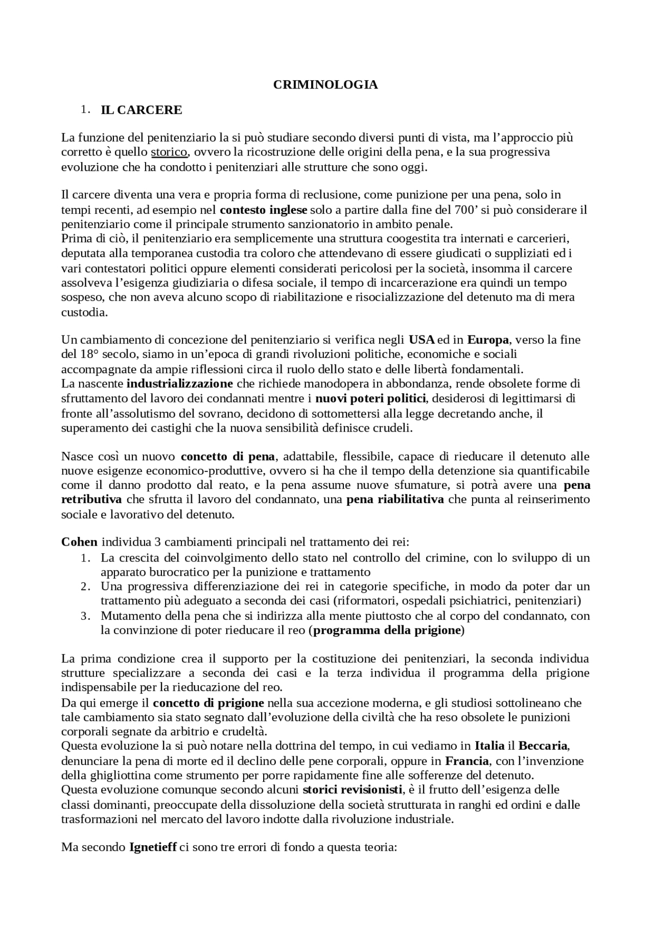 Riassunto Criminologia Docsity