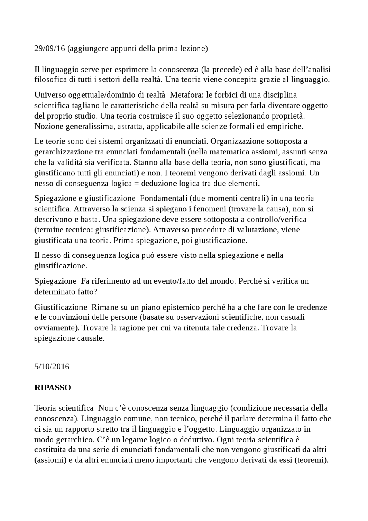 Epistemologia Delle Scienze Umane Docsity