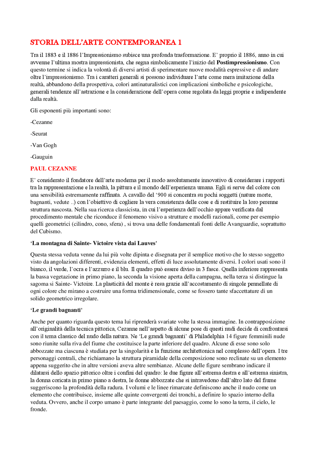 I Luoghi Dellarte Sintesi Docsity