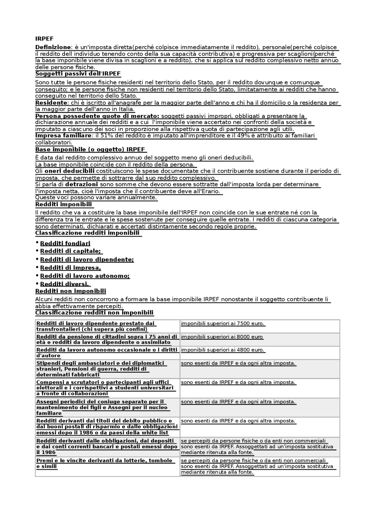 Schemi Di Finanze Irpef Docsity