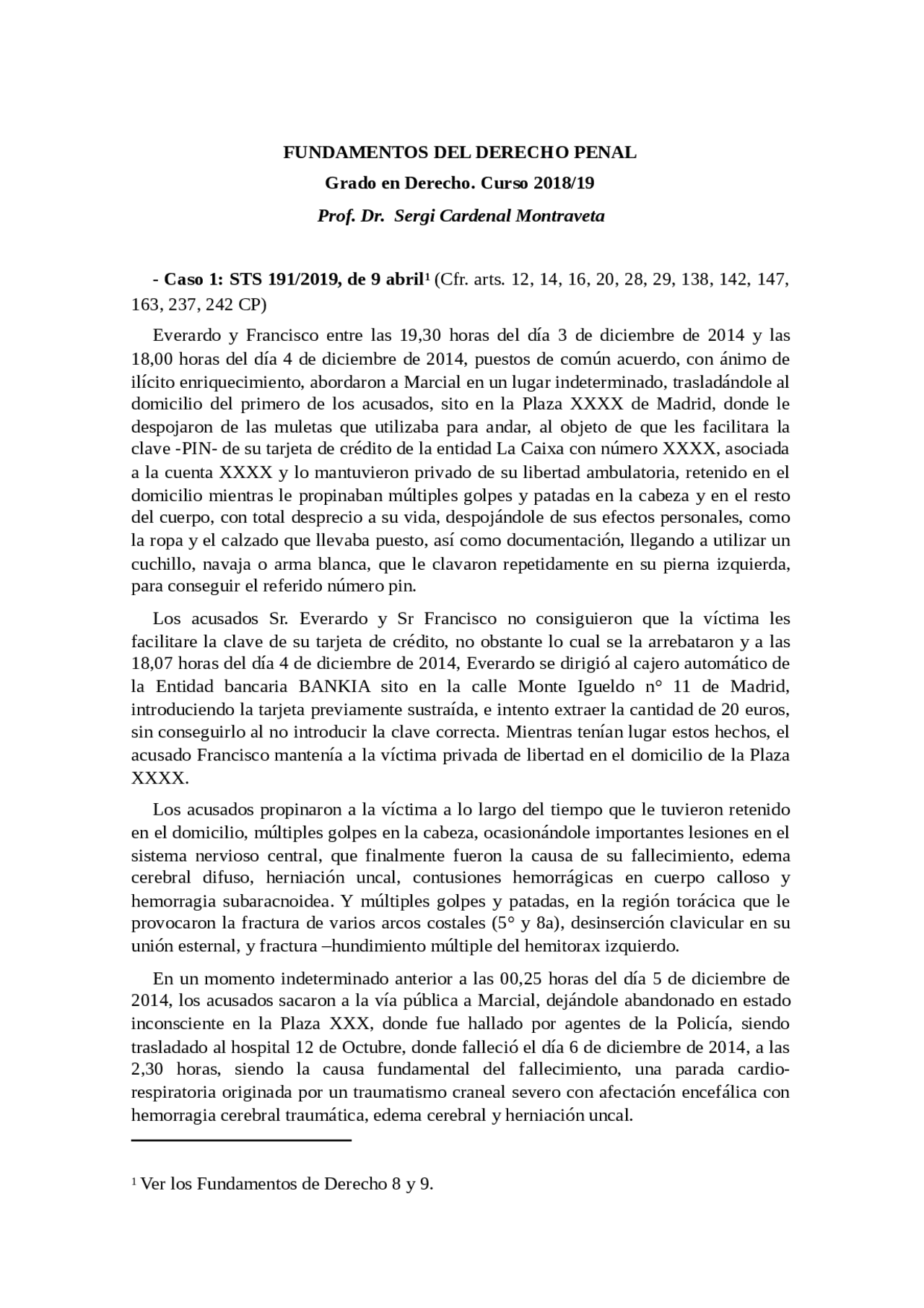 Practicas Derecho Penal Docsity