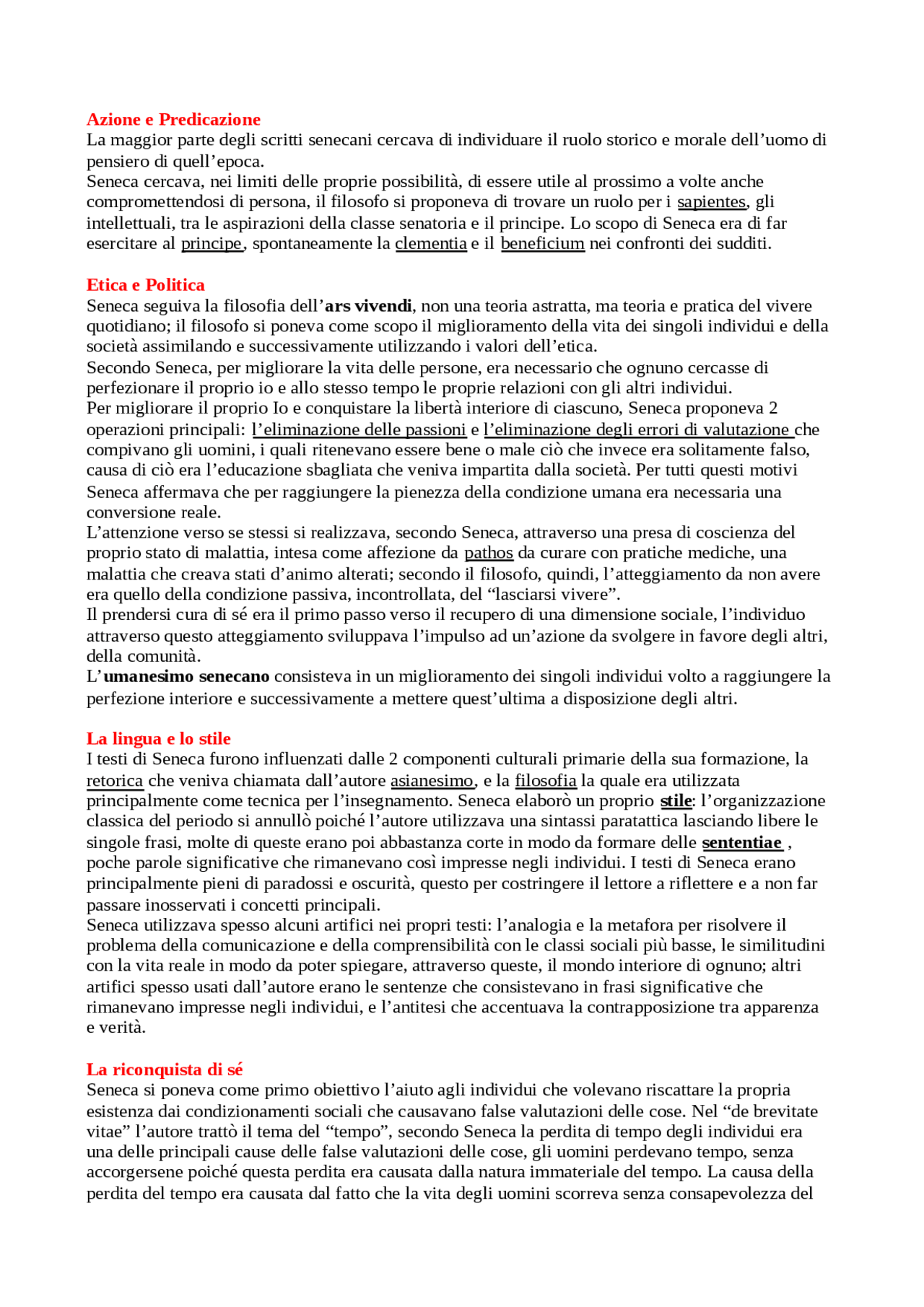 Seneca Letteratura Latina Docsity
