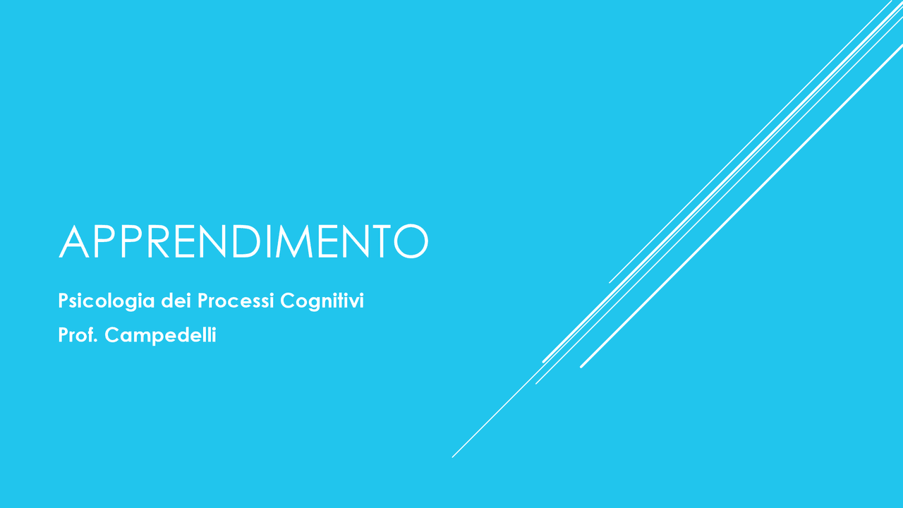 Psicologia Dei Processi Cognitivi Docsity