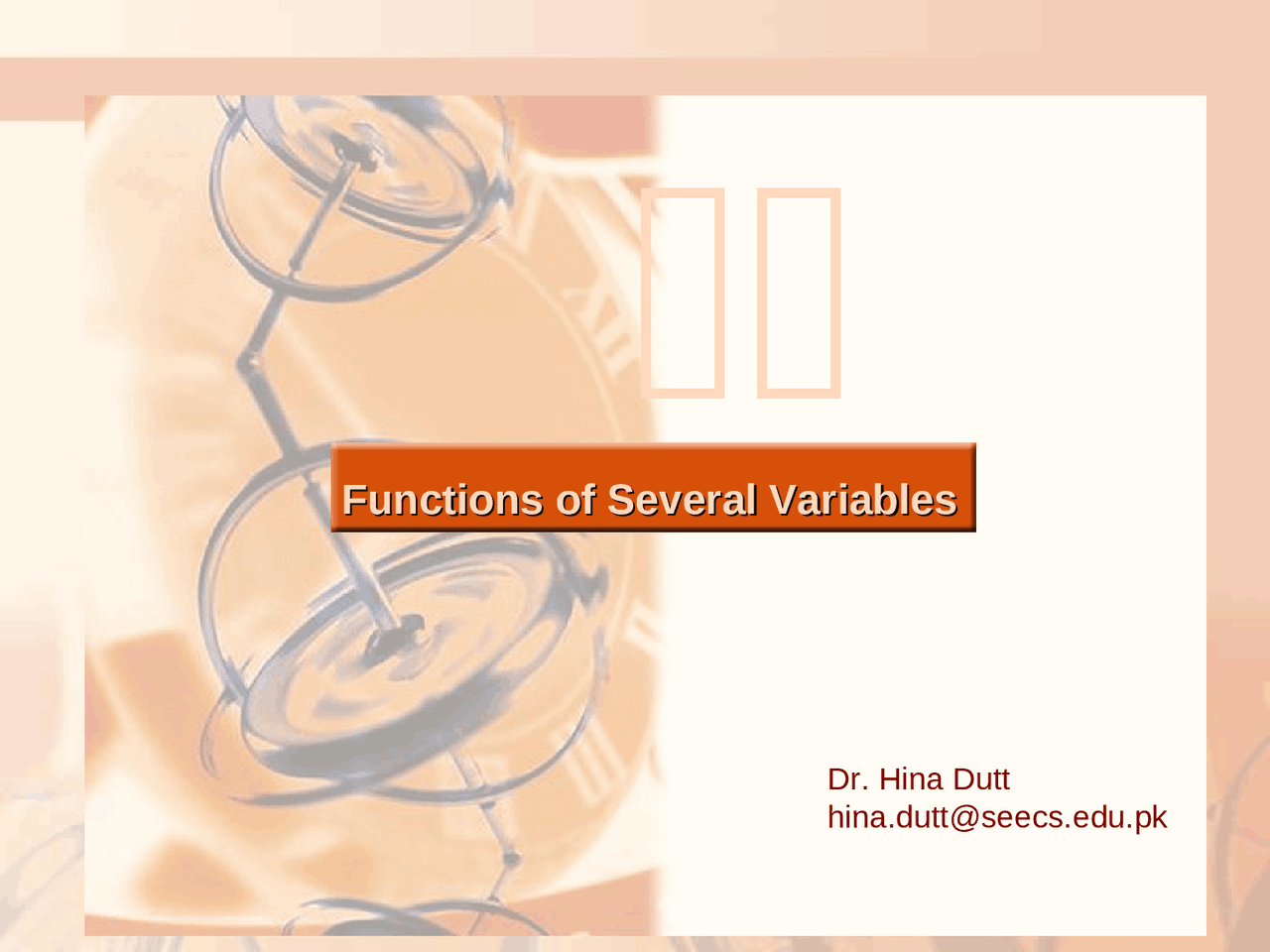 Function Of Several Variables Docsity