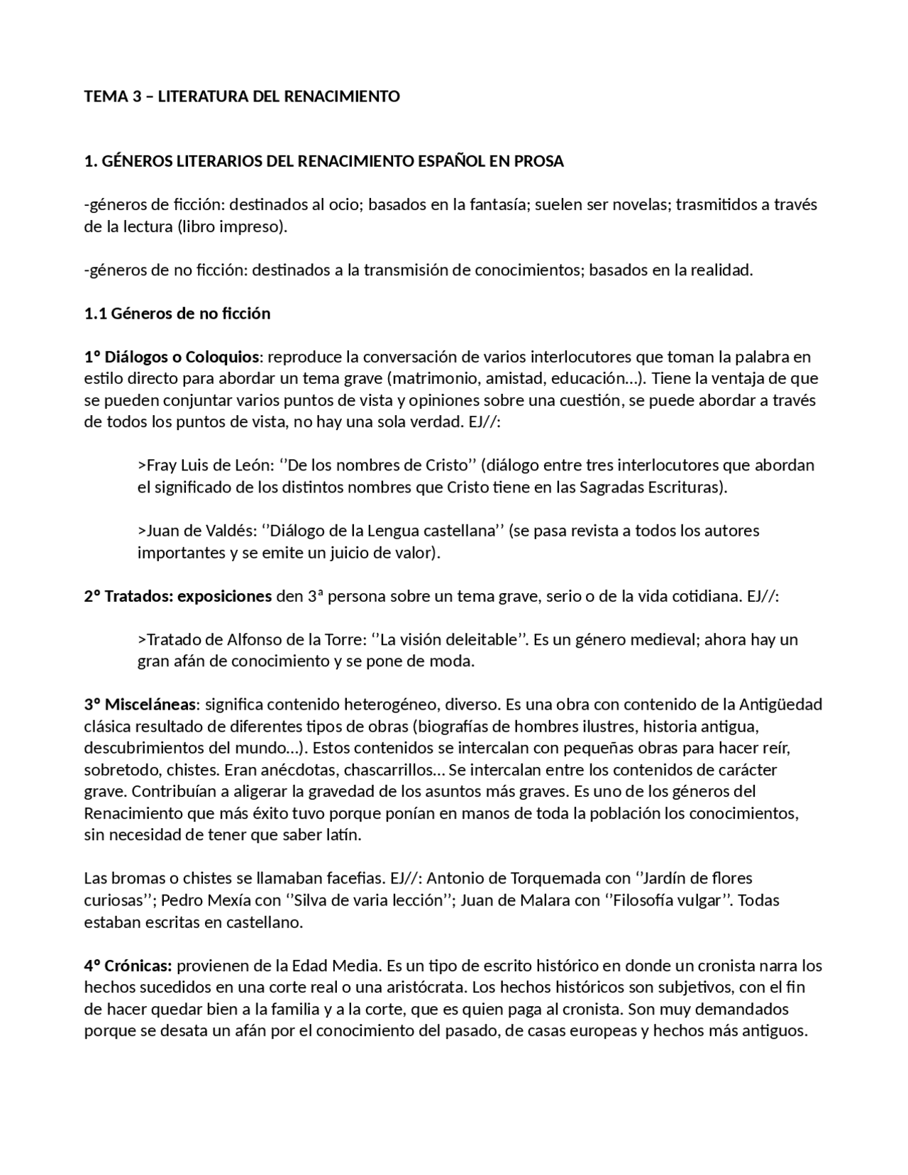 Lit española tema 3 generos literarios en prosa - Docsity