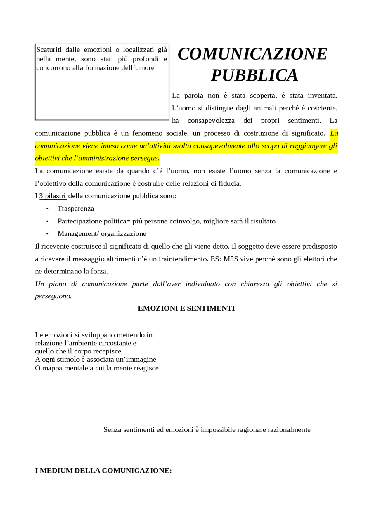 Comunicazione Pubblica Docsity