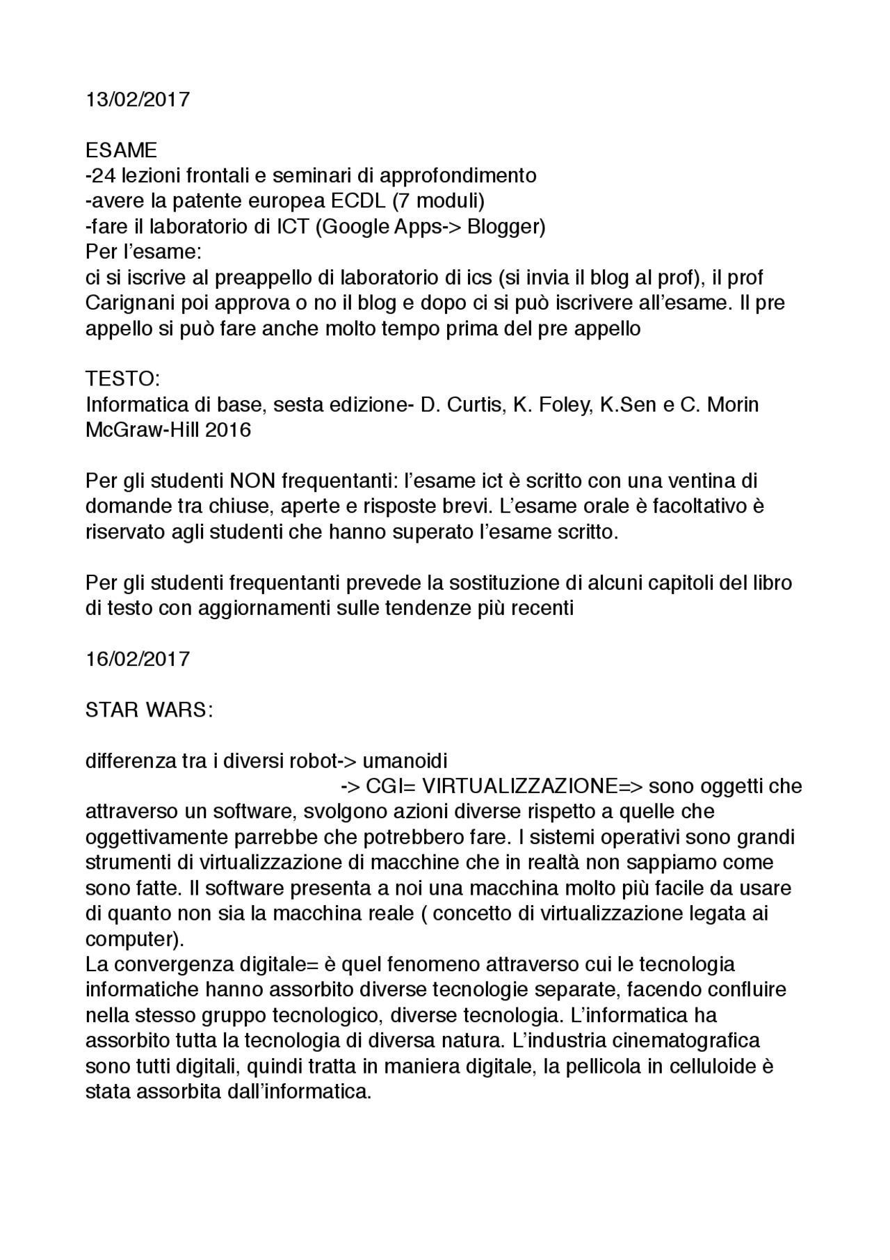Riassunto Programma Esame Ict Docsity