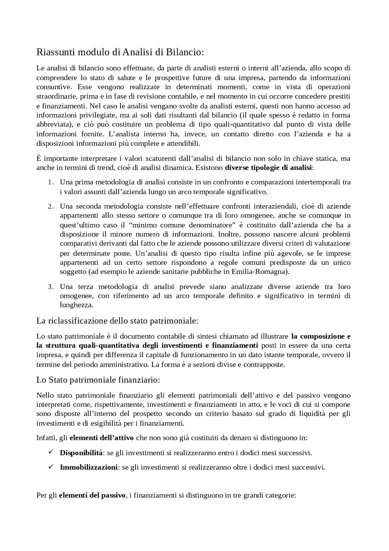 Analisi Di Bilancio Docsity