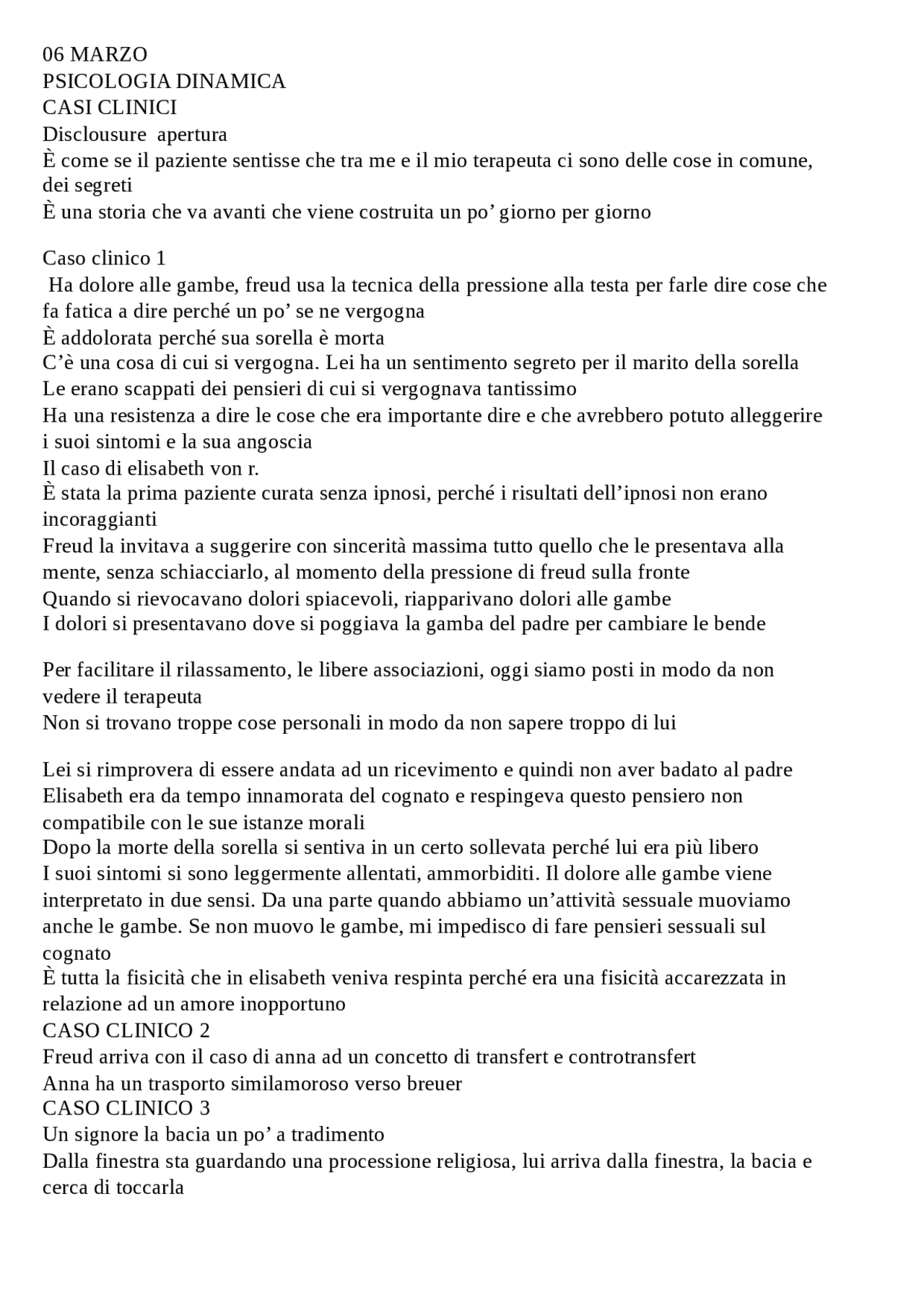 Appunti Di Psicologia Dinamica Docsity
