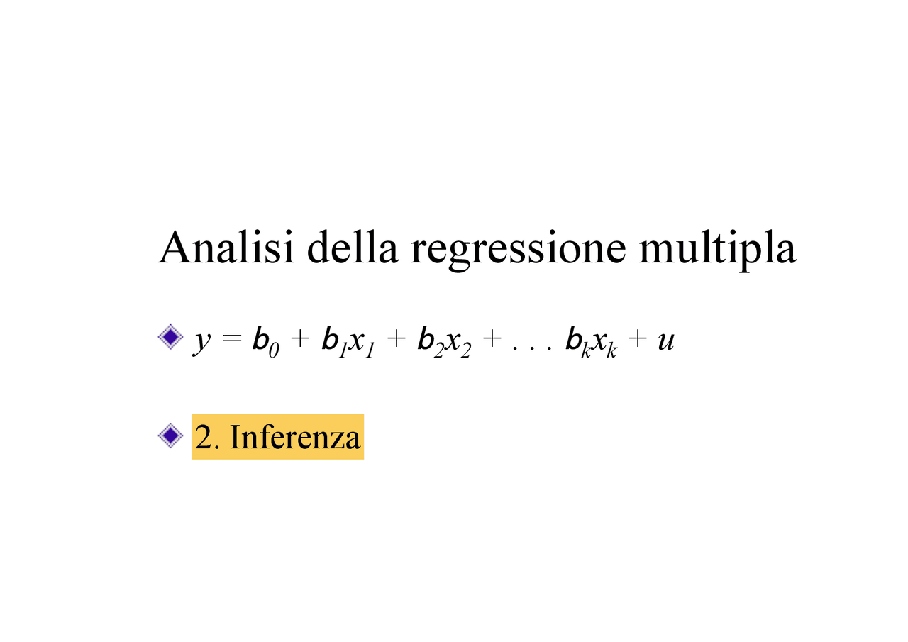 Analisi Regressione Multipla Docsity