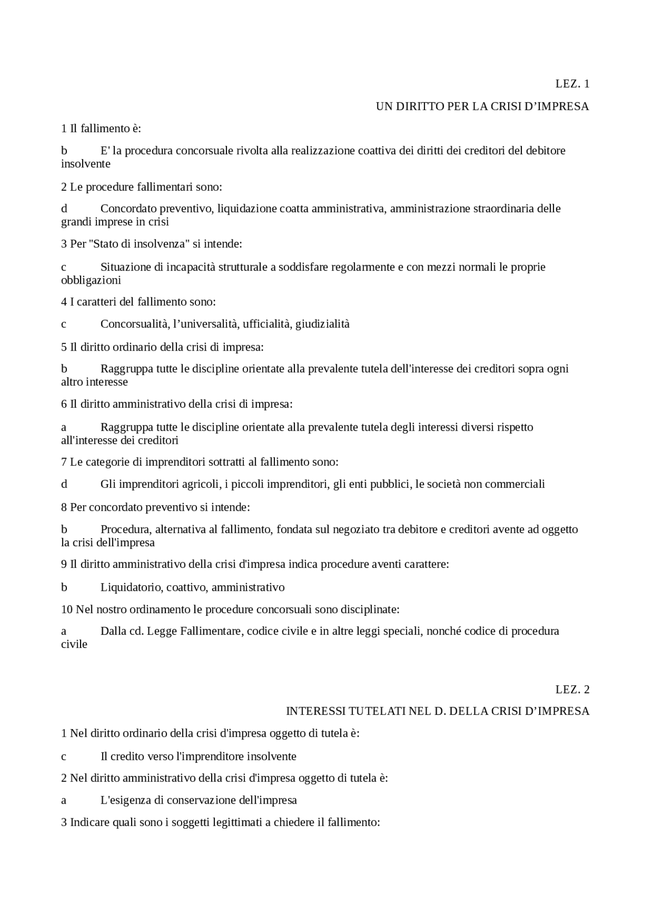 Diritto Fallimentare Docsity