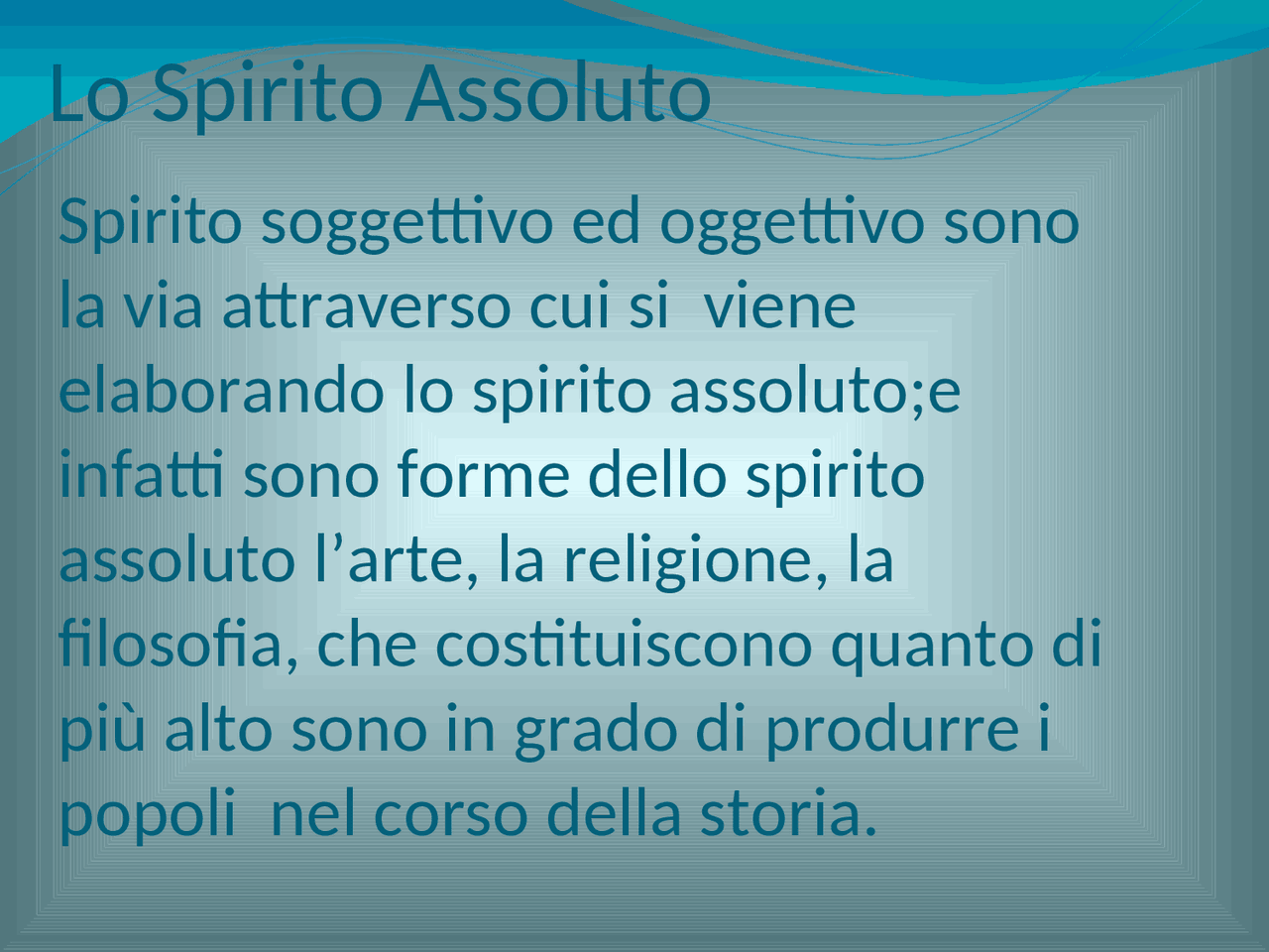 Lo Spirito Assoluto Schema Docsity