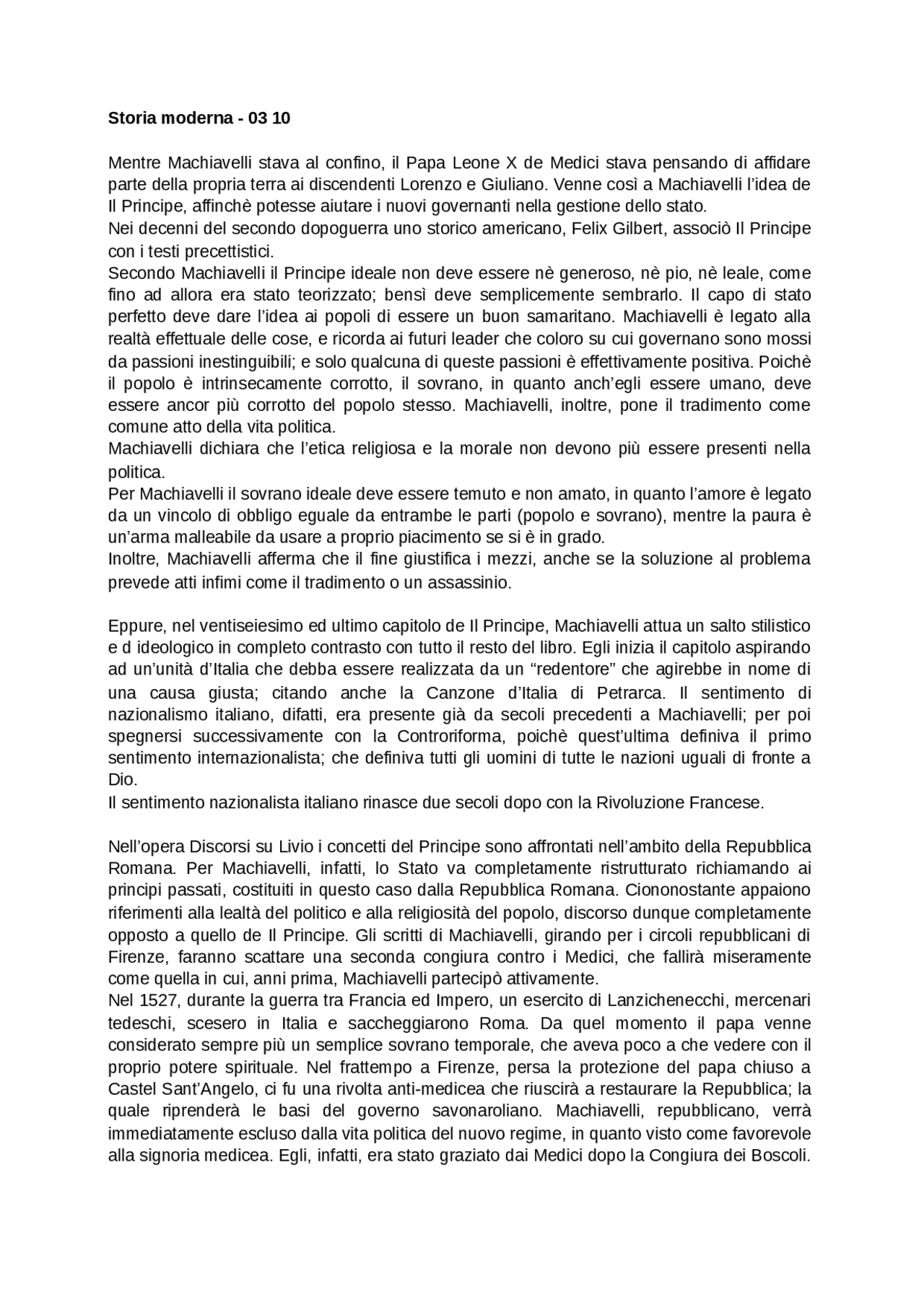 Niccolò Machiavelli Docsity
