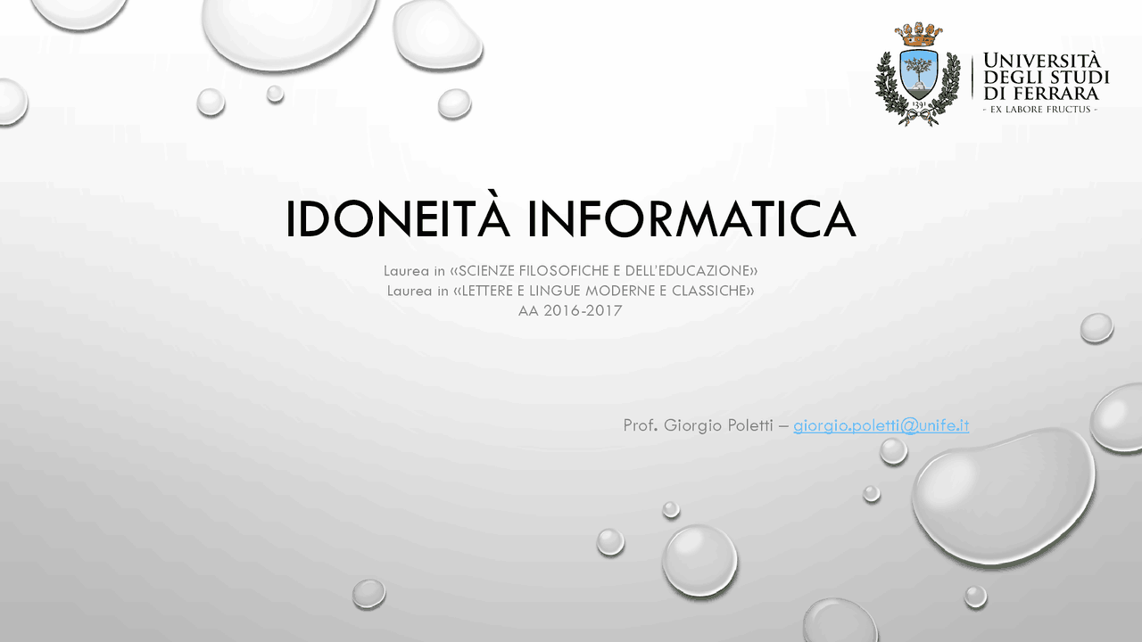 Lezione Numero 6 Di Informatica Docsity