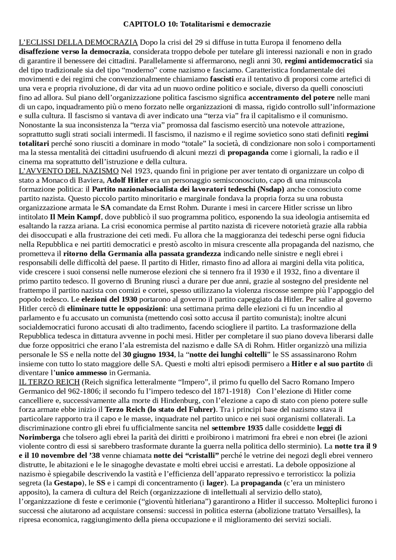 Totalitarismi E Democrazie Docsity