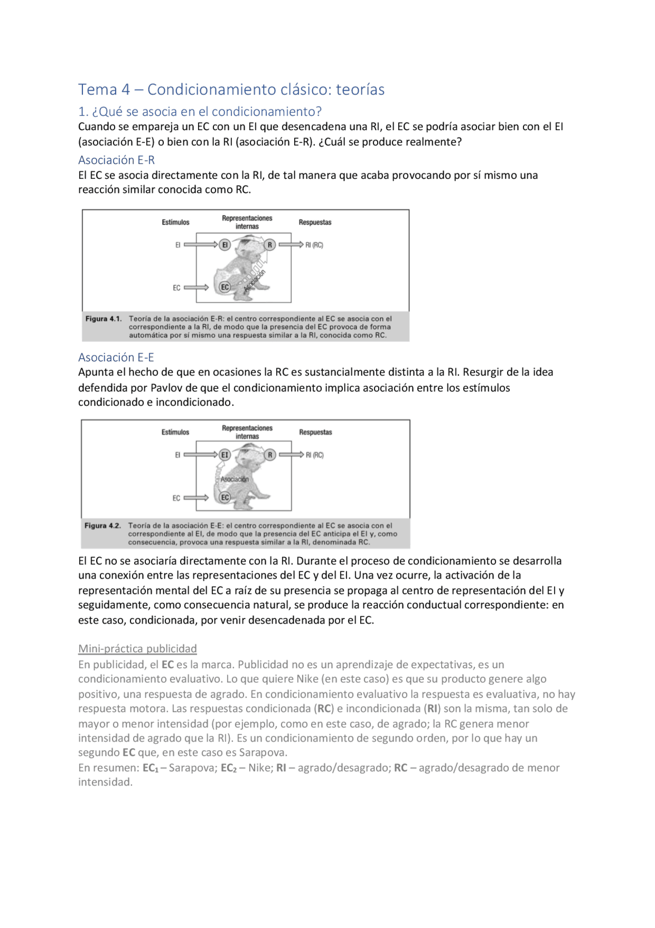 Tema 4 - Aprendizaje y condicionamiento. Teorías del condicionamiento ...