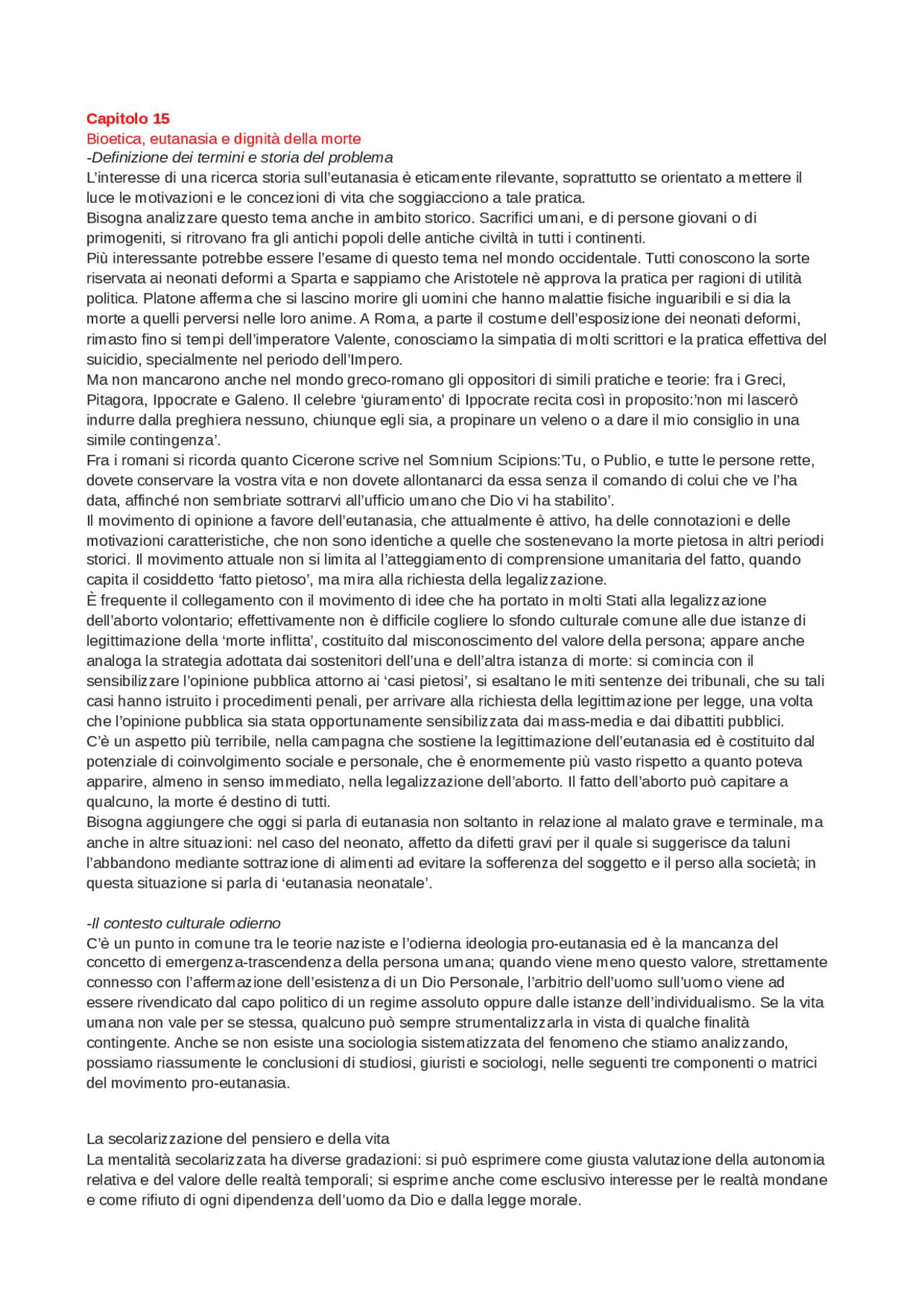 Manuale Di Bioetica Docsity