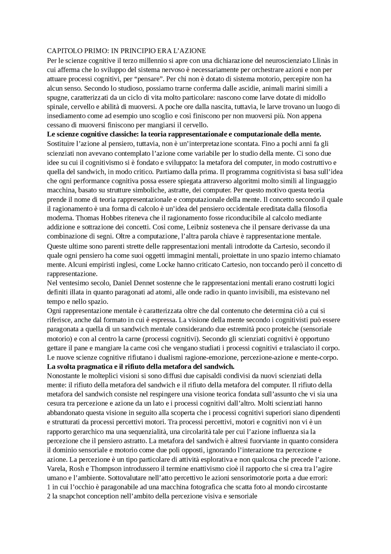 Cervello In Azione Docsity