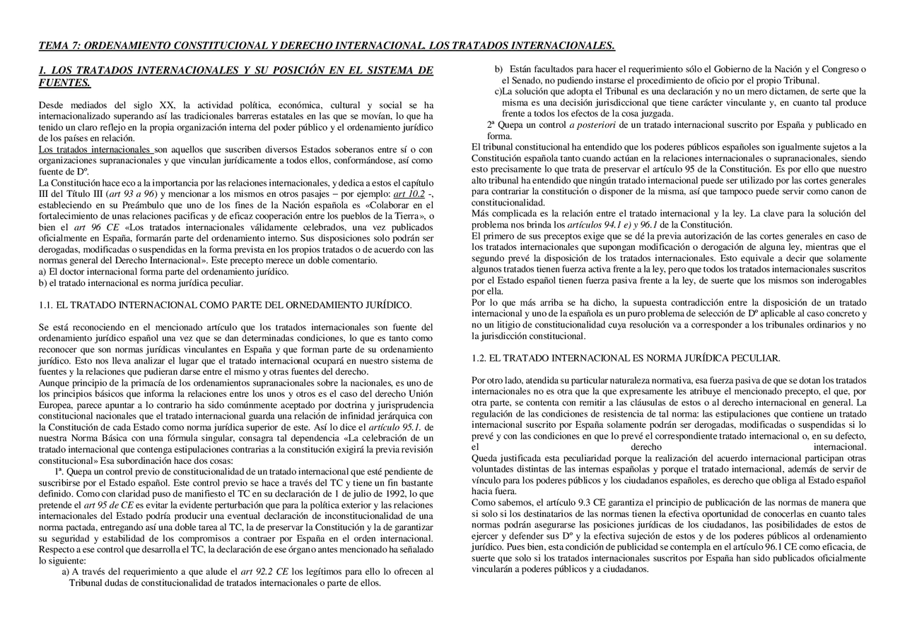 Derecho Constitucional Básico Tema 7 Docsity