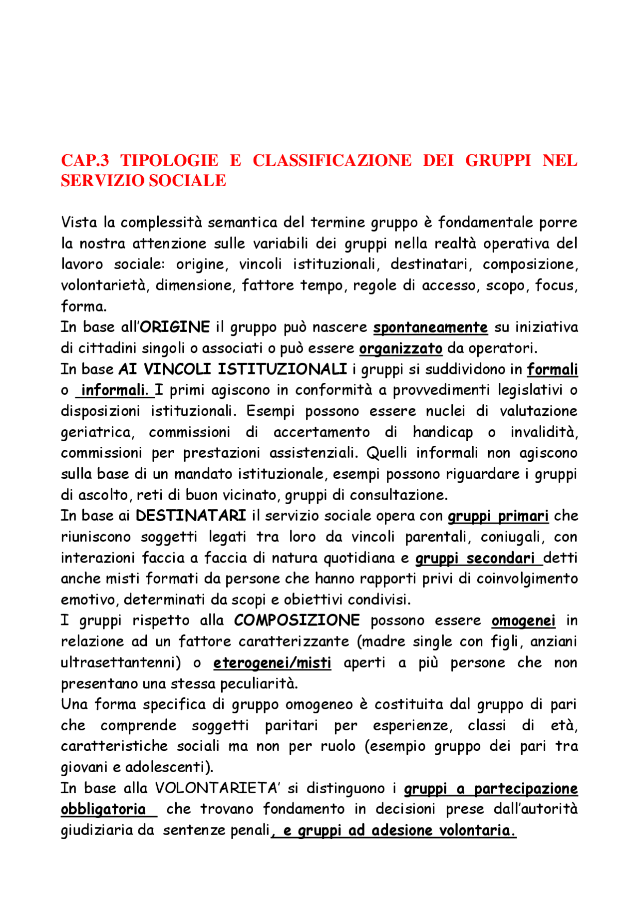 Il Gruppo E Lintervento Sociale Docsity