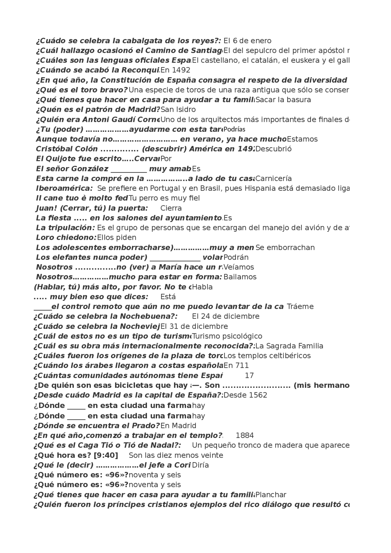 Lingua Spagnola Pegaso Appunti Di Scienze Motorie Docsity