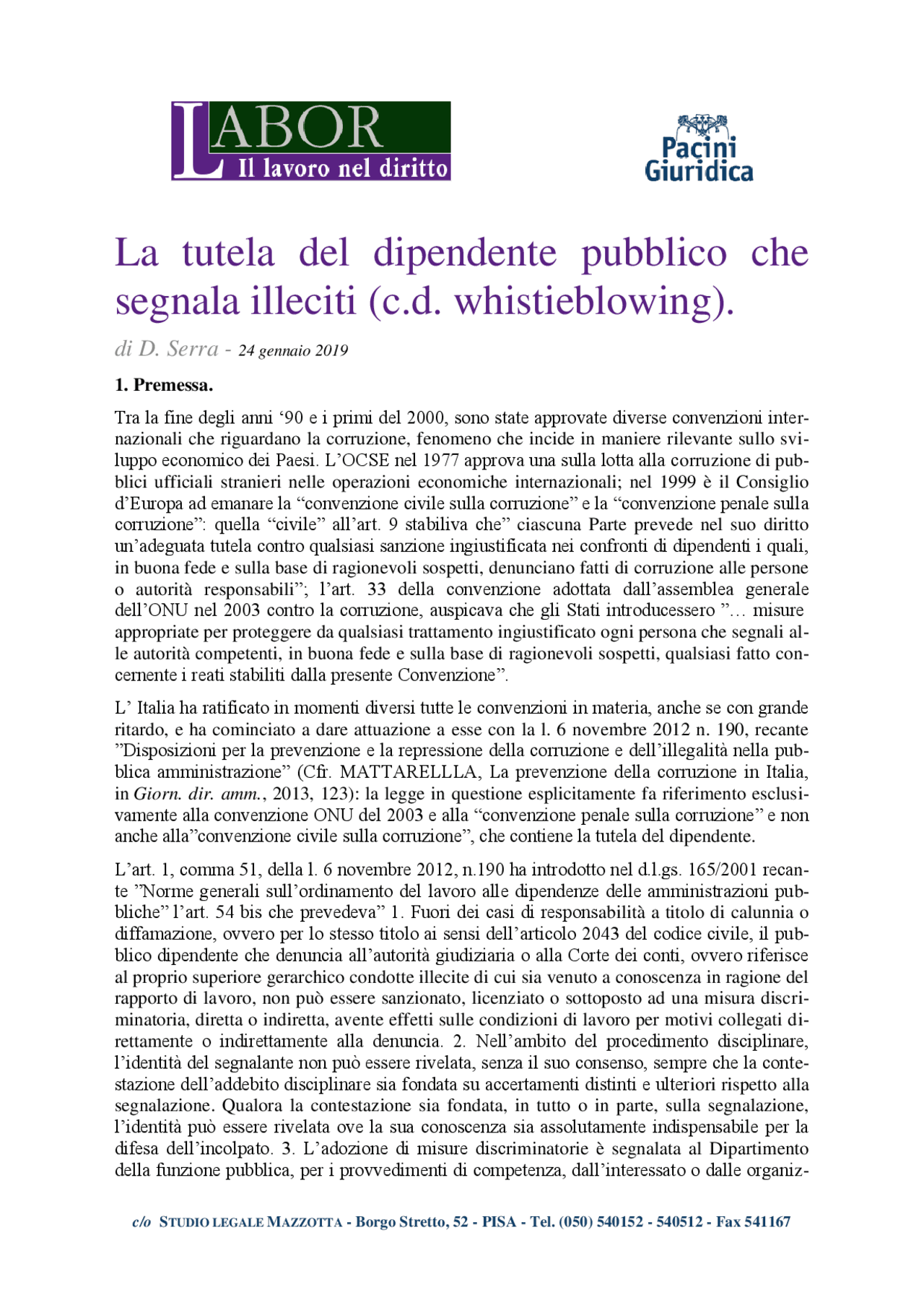 Illeciti Sul Lavoro Docsity