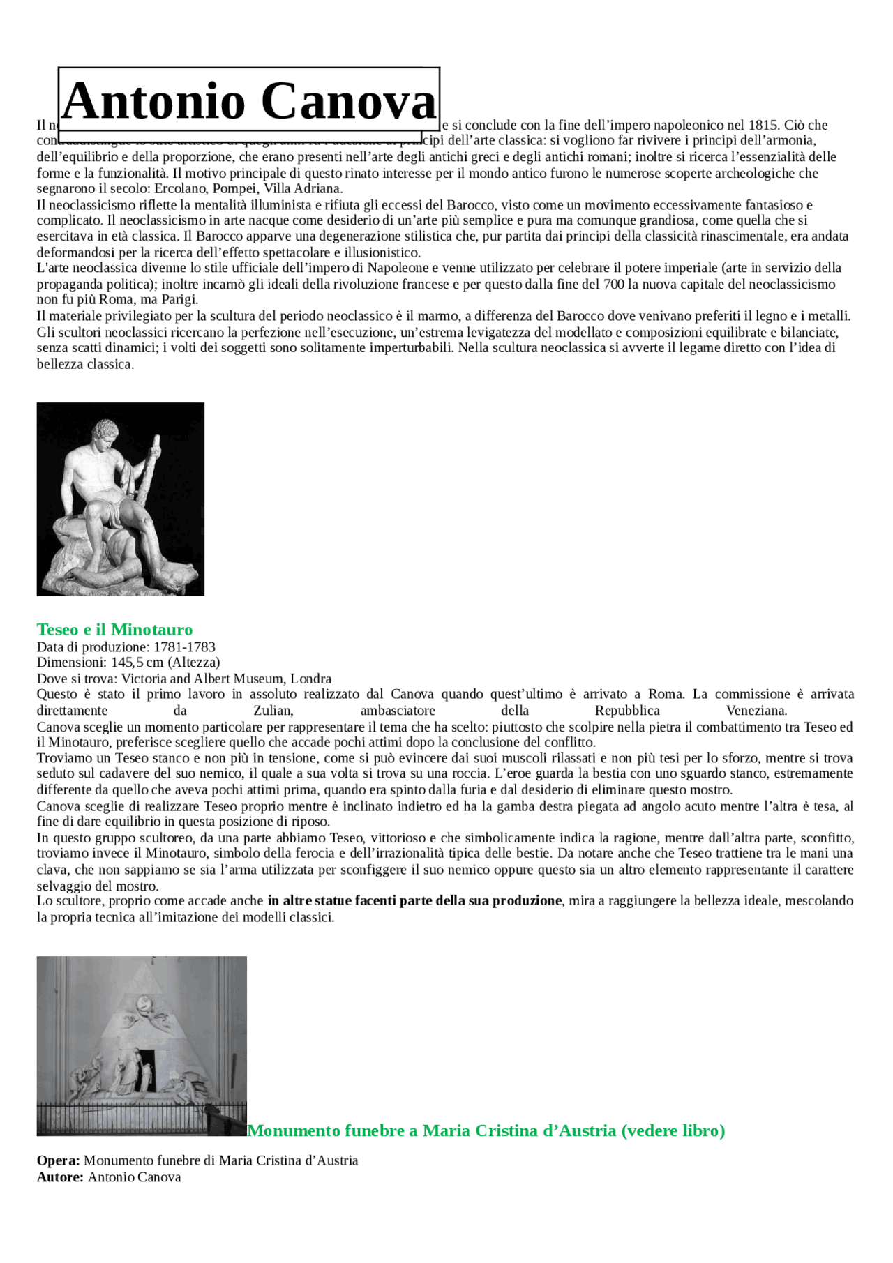Il Neoclassicismo Appunti Docsity
