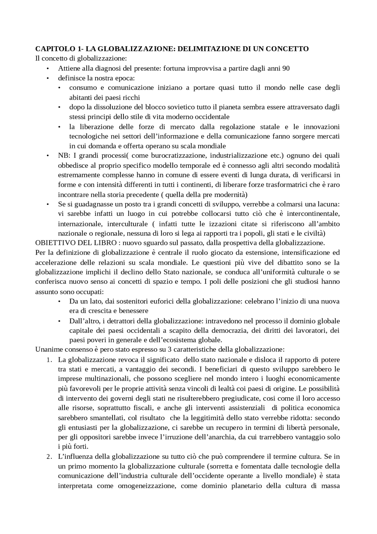 Storia Della Globalizzazione Docsity