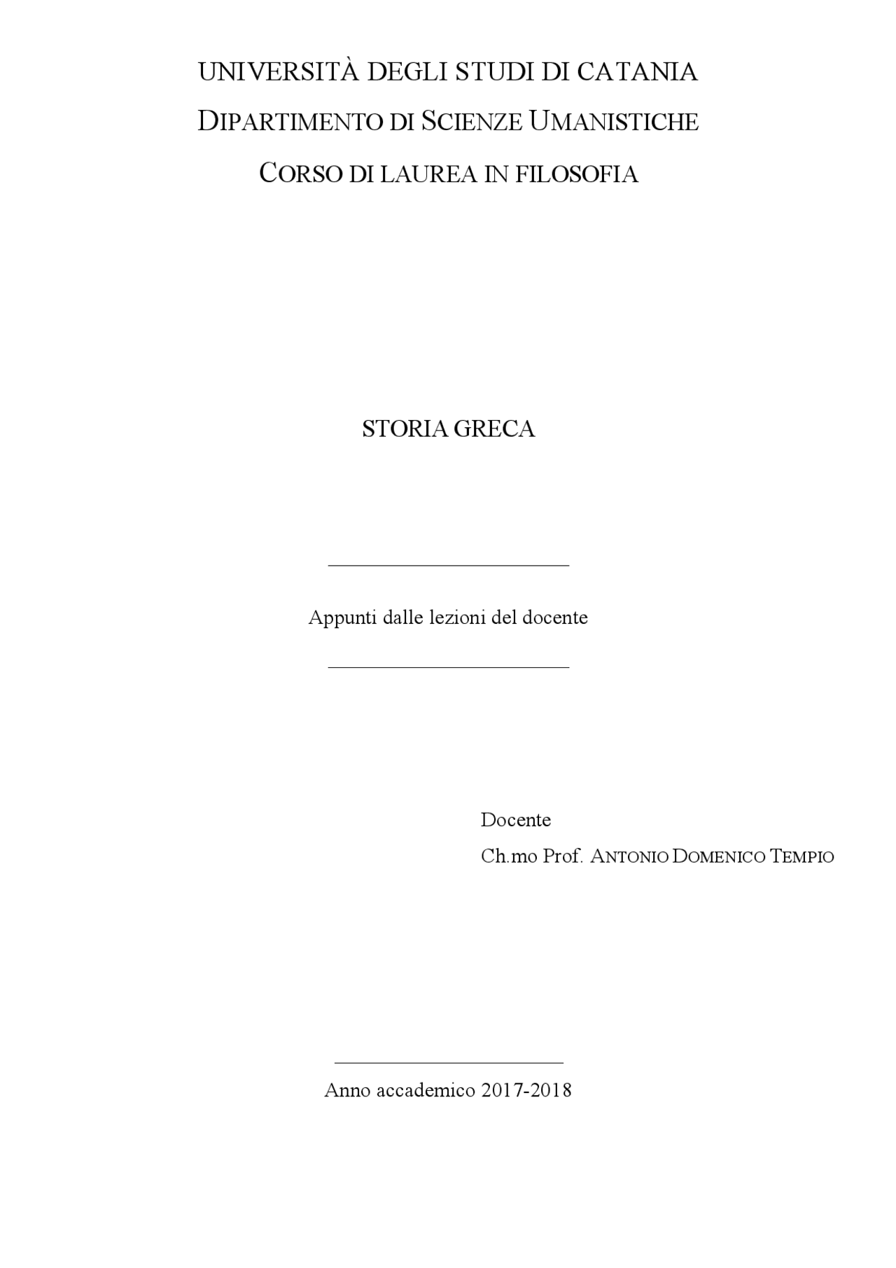 Appunti Per Il Corso Di Storia Greca Appunti Di Storia Antica Docsity