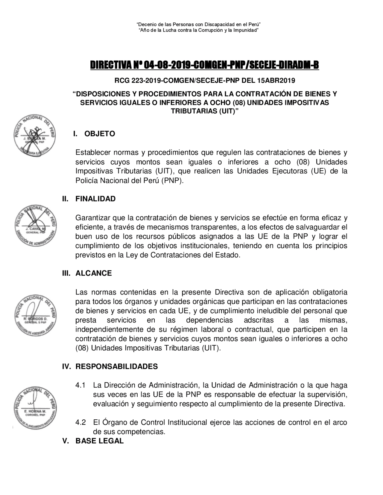 DIRECTIVA COMPRAS MENORES - Docsity